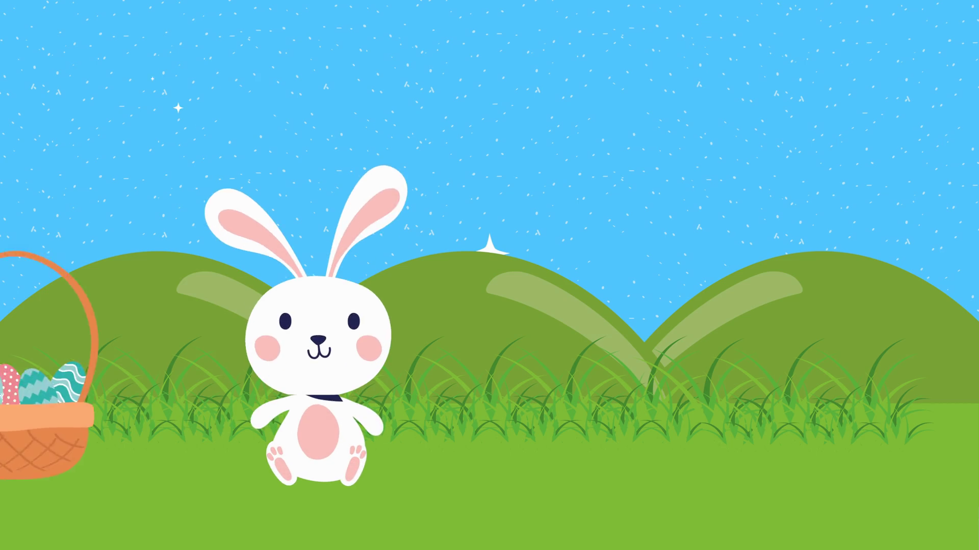 Happy Easter Animated Card With Rabbit Eggs Stock Motion Graphics SBV ...