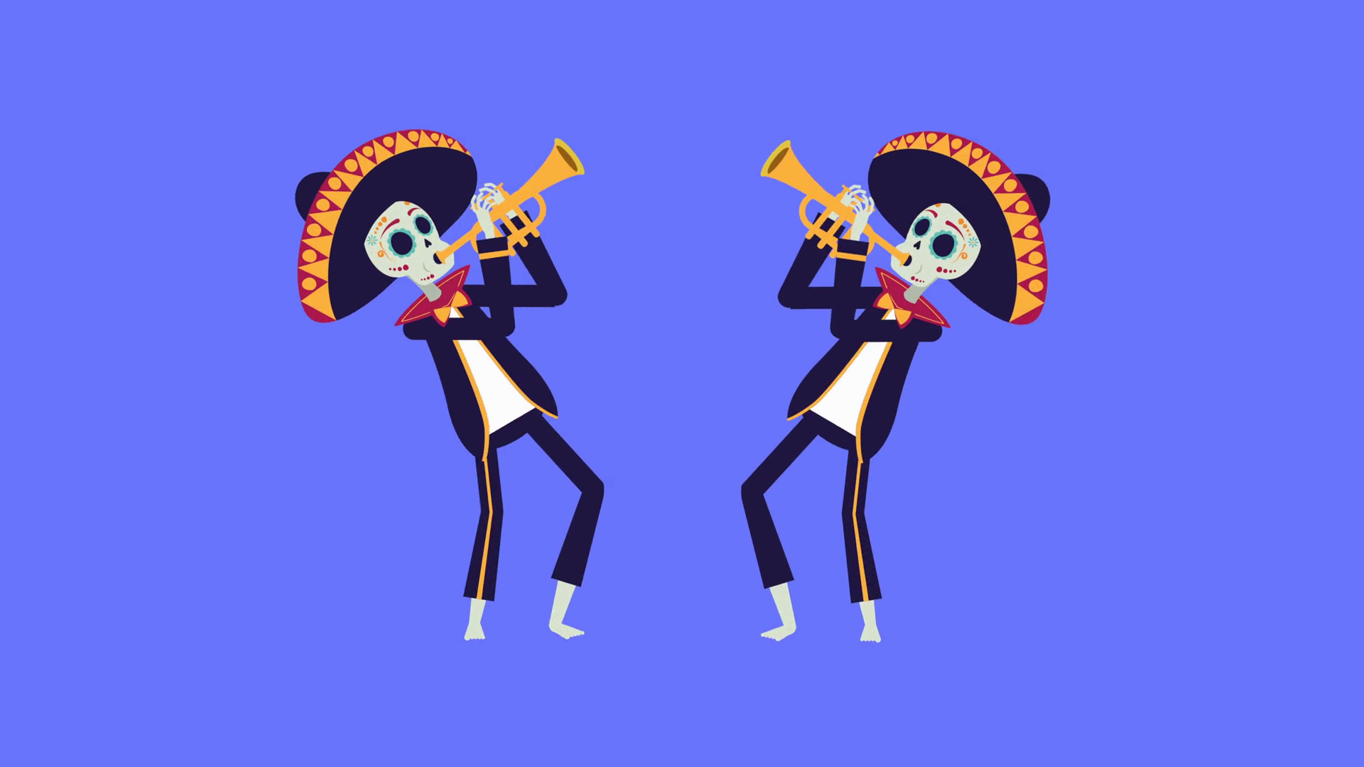 Viva Mexico Animation With Skulls Mariachis Stock Motion Graphics SBV ...