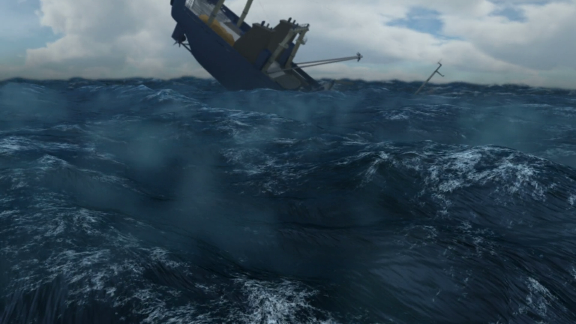 Fishing Trawler Sinking In Rough Seas Stock Footage SBV-300244332 ...