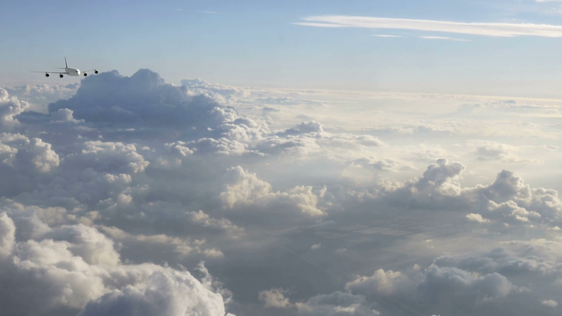 Passenger Jet Flying By at Cruising Altitude Stock Video Footage 00:09 ...