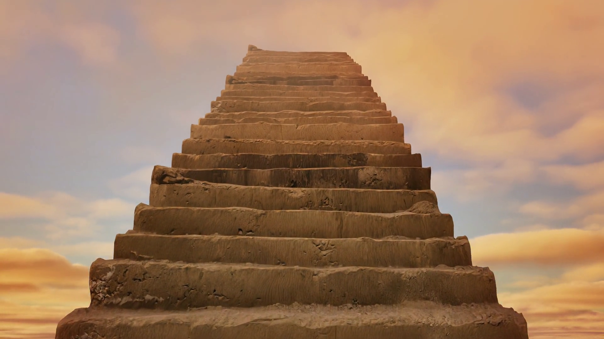 An Old Crumbling Stone Staircase Rising Into Stock Footage SBV ...