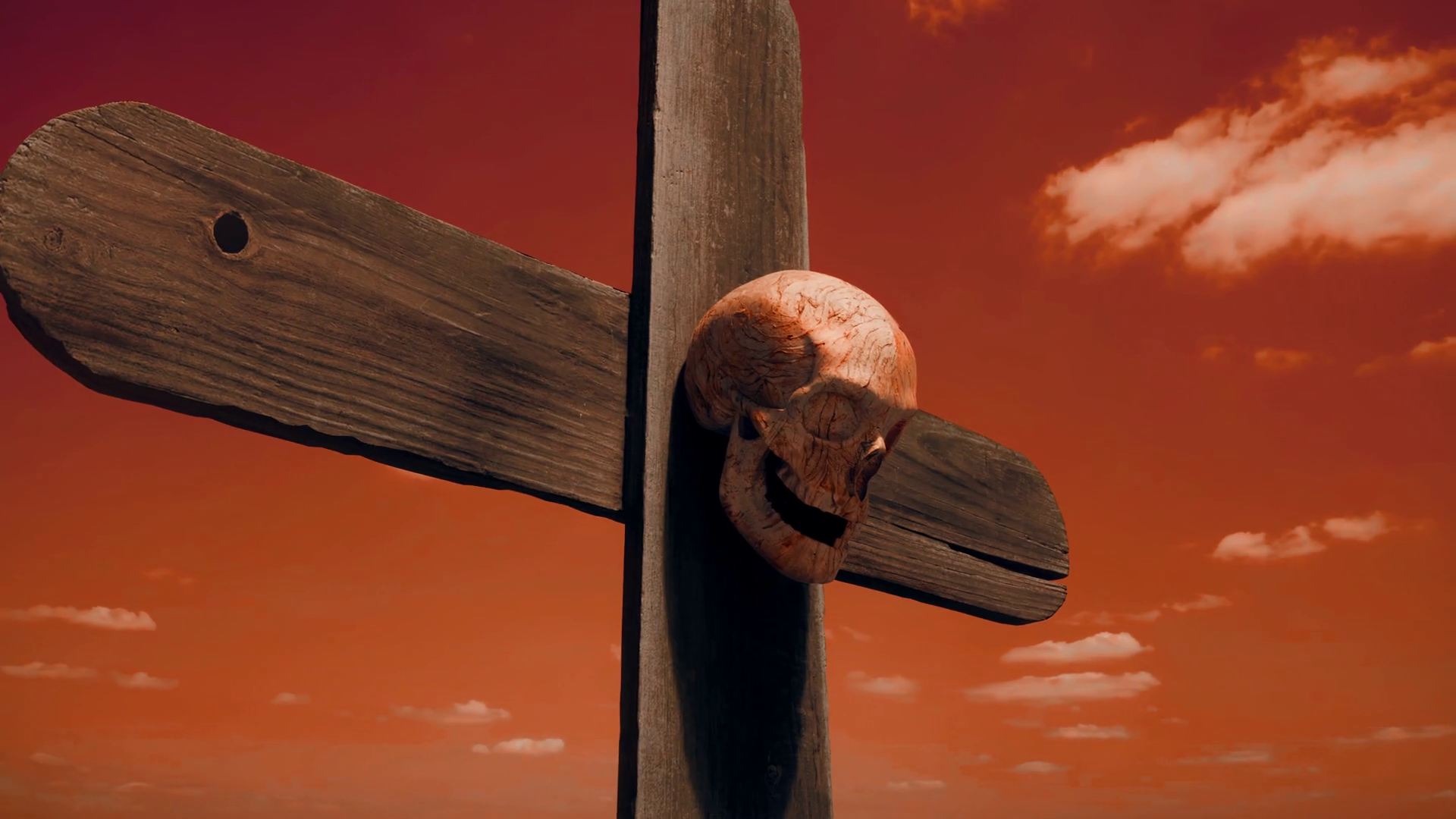 A Horror Scene Of Bloody Human Skull Nailed Stock Footage SBV-346711513 ...