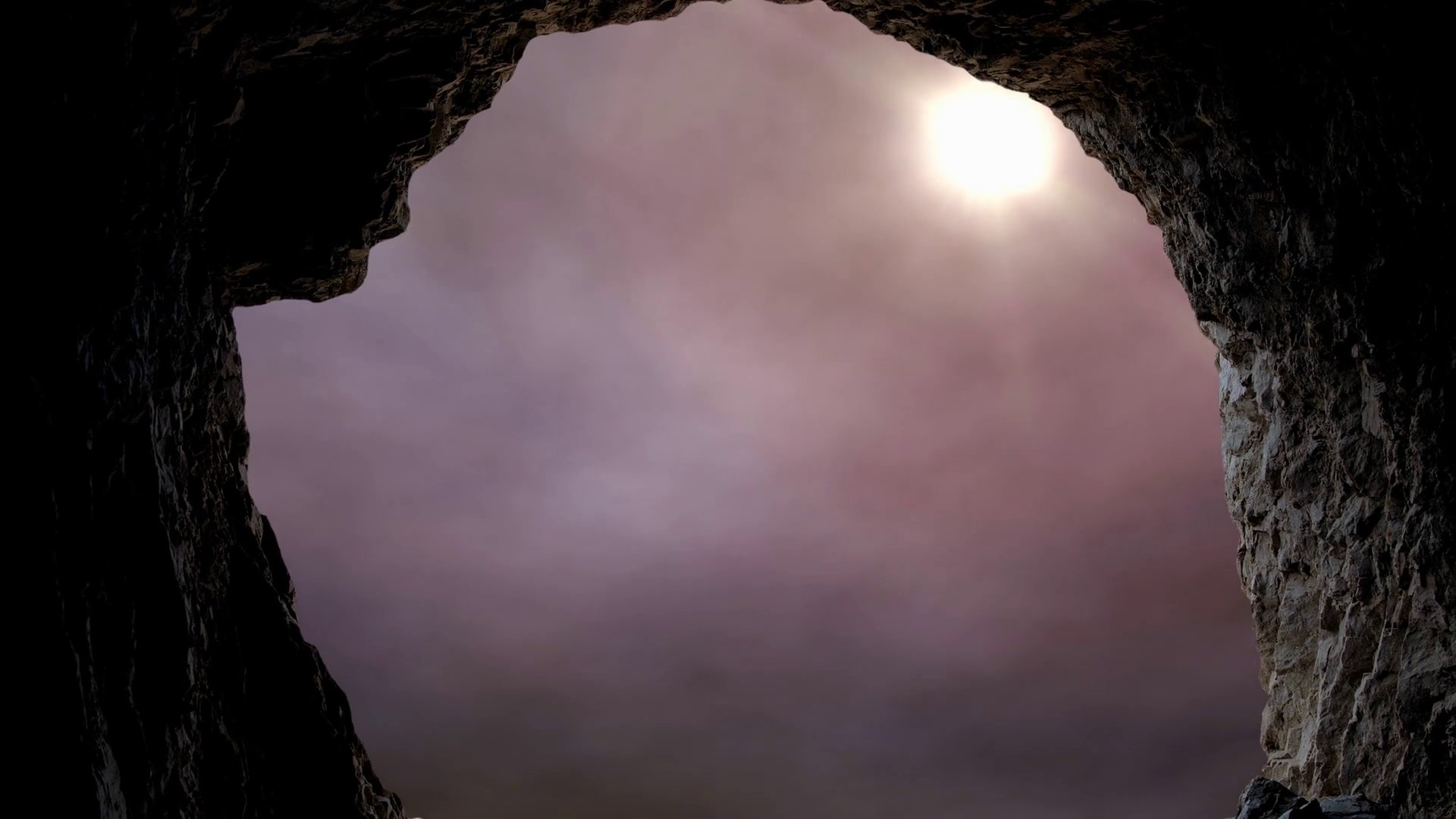 Looking Out Cave Entrance Sun Shines Into Stock Motion Graphics SBV ...