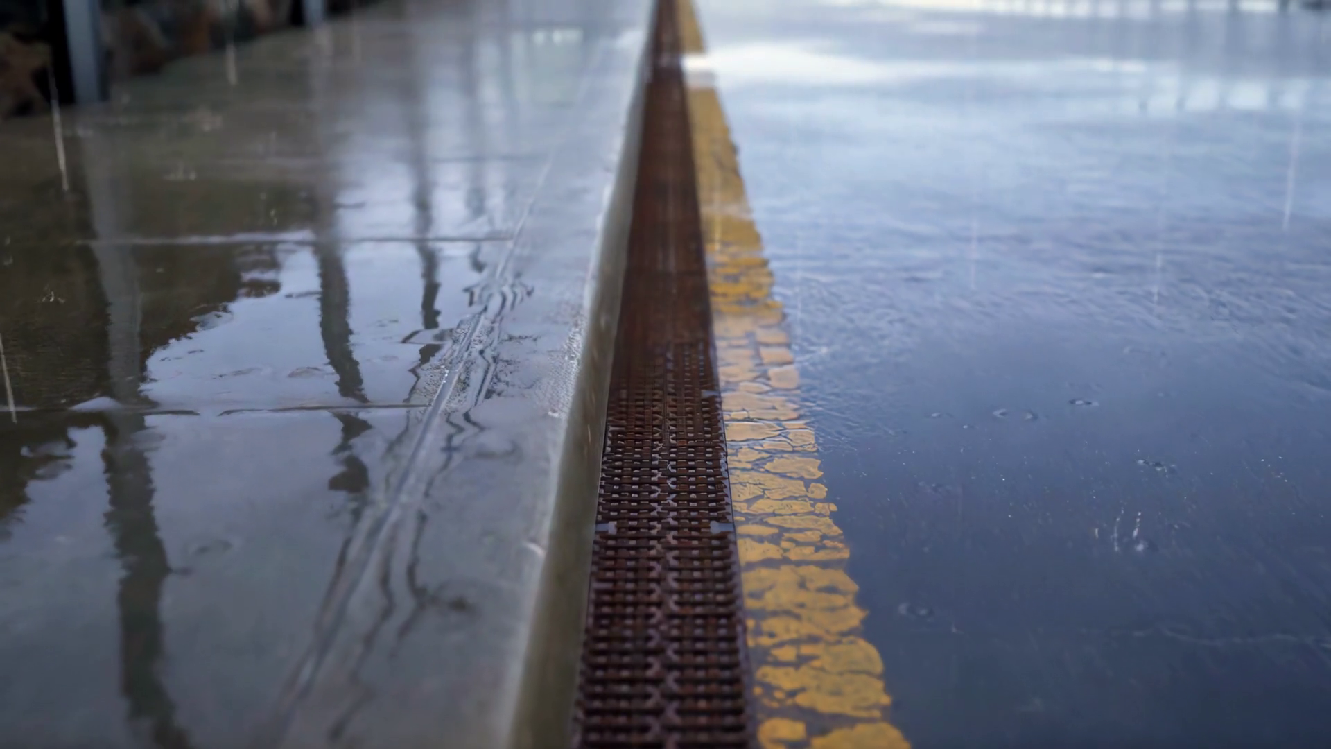 A Close-up View Of Rain Falling Into Metal Stock Footage SBV-348577119 ...