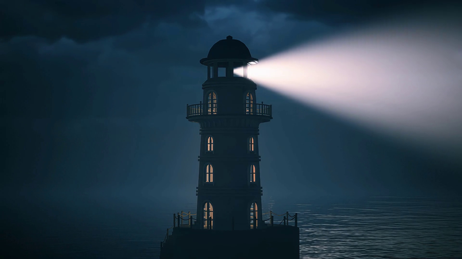 A Rotating Light Beams From Top Of Solitary Stock Footage SBV-348432390 ...