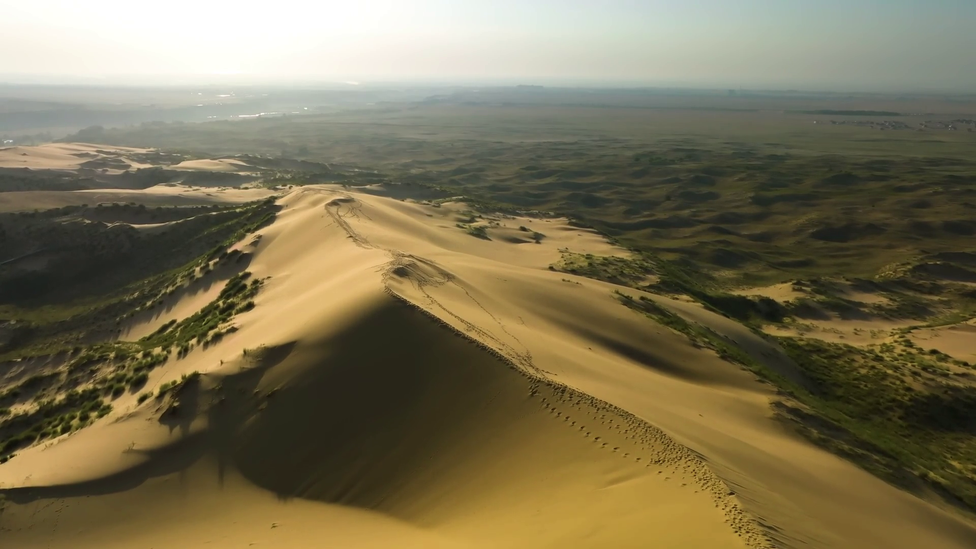 Sweeping Aerial Footage Of Sarykum Dune Stock Footage SBV-351942422 ...