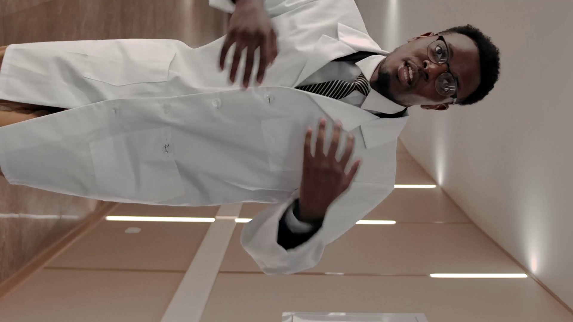 Vertical Of Happy Black Doctor Dancing In Stock Footage SBV-352010428 ...
