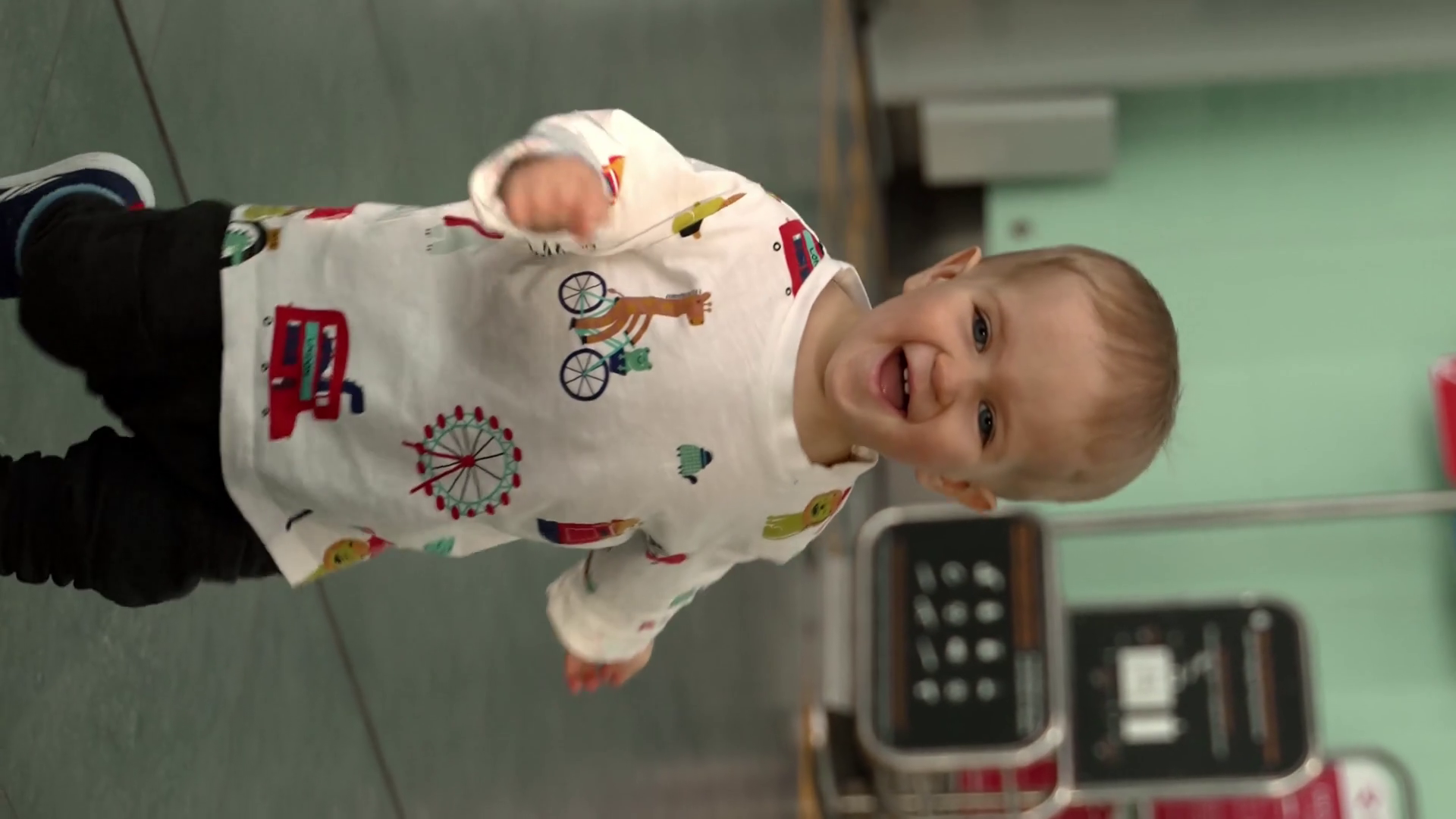 Vertical Of Happy Kid Running At Camera Stock Footage SBV-351975866 ...