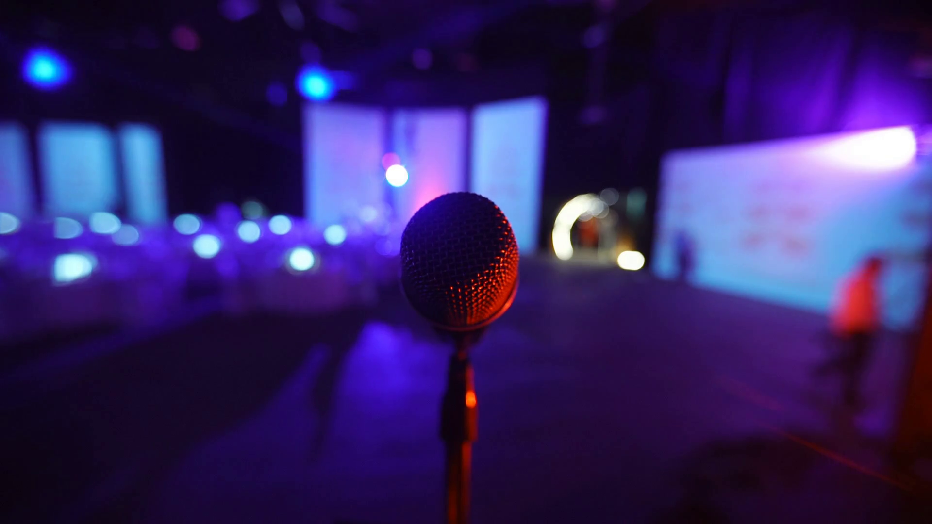 Microphone On Stage At Concert Venue 2 Stock Footage SBV-304599253 ...