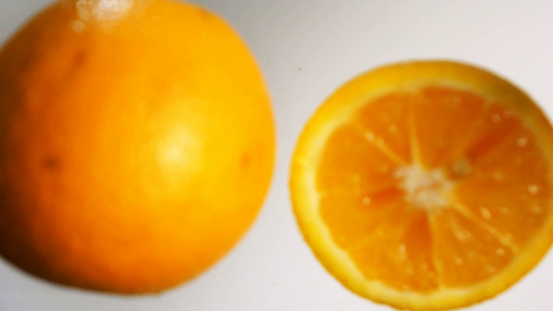 Two Parts Of Juicy Tasty Oranges Falling Stock Footage SBV-306926305 ...