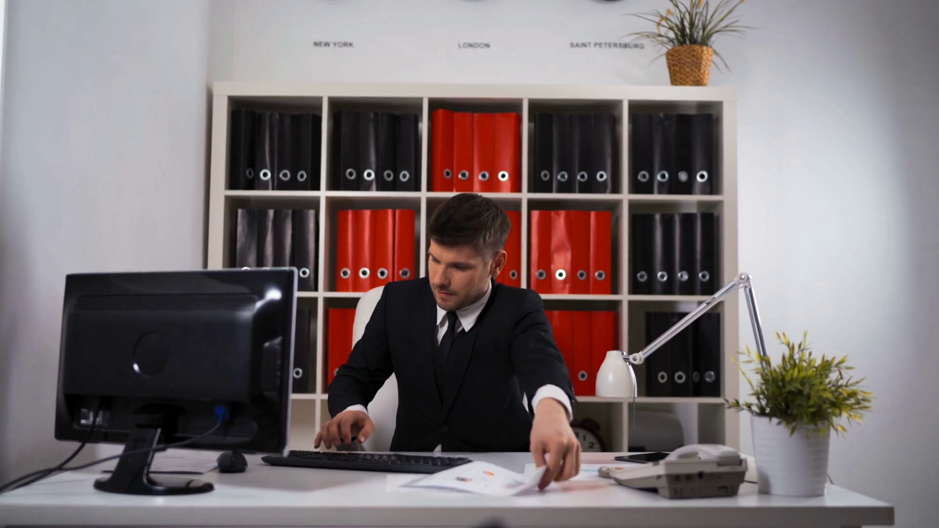 4k Uhd Young Professional Working Diligently Stock Footage SBV ...