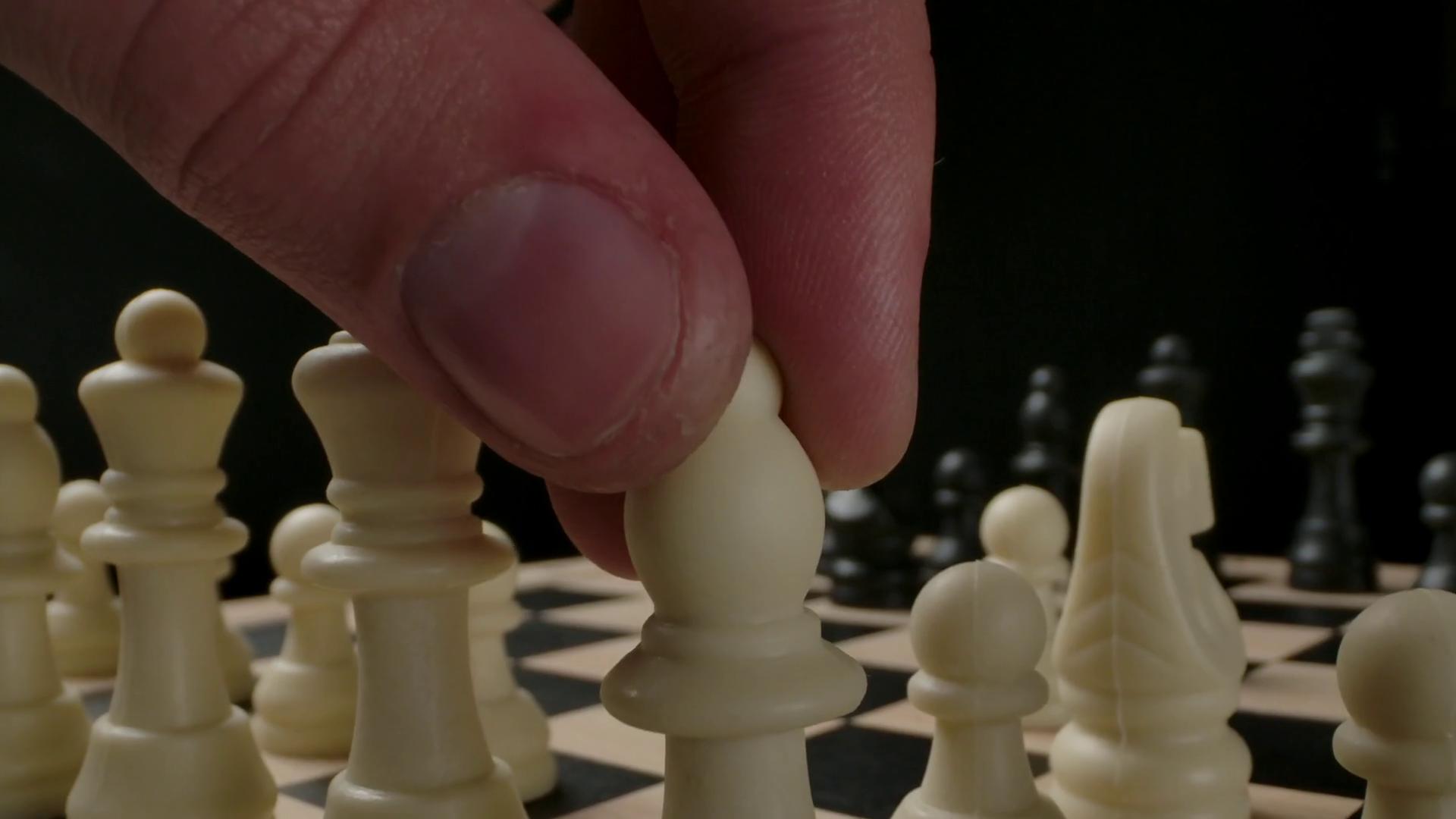 Man's Hand Moving White Bishop Chess Piece Stock Footage SBV-346674720 ...