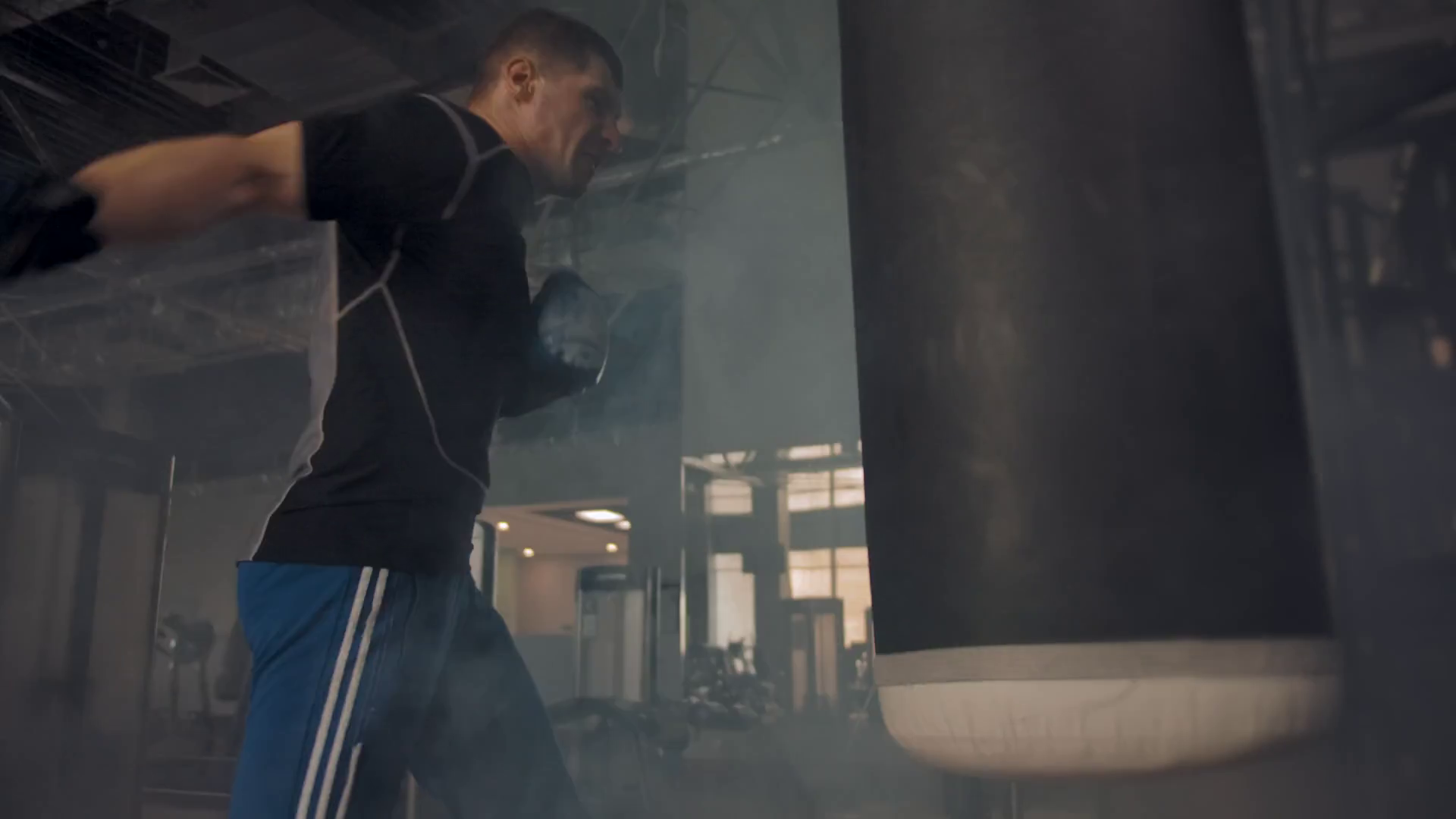 Young Professional Athlete Strikes Punching Stock Footage SBV-346674580 ...