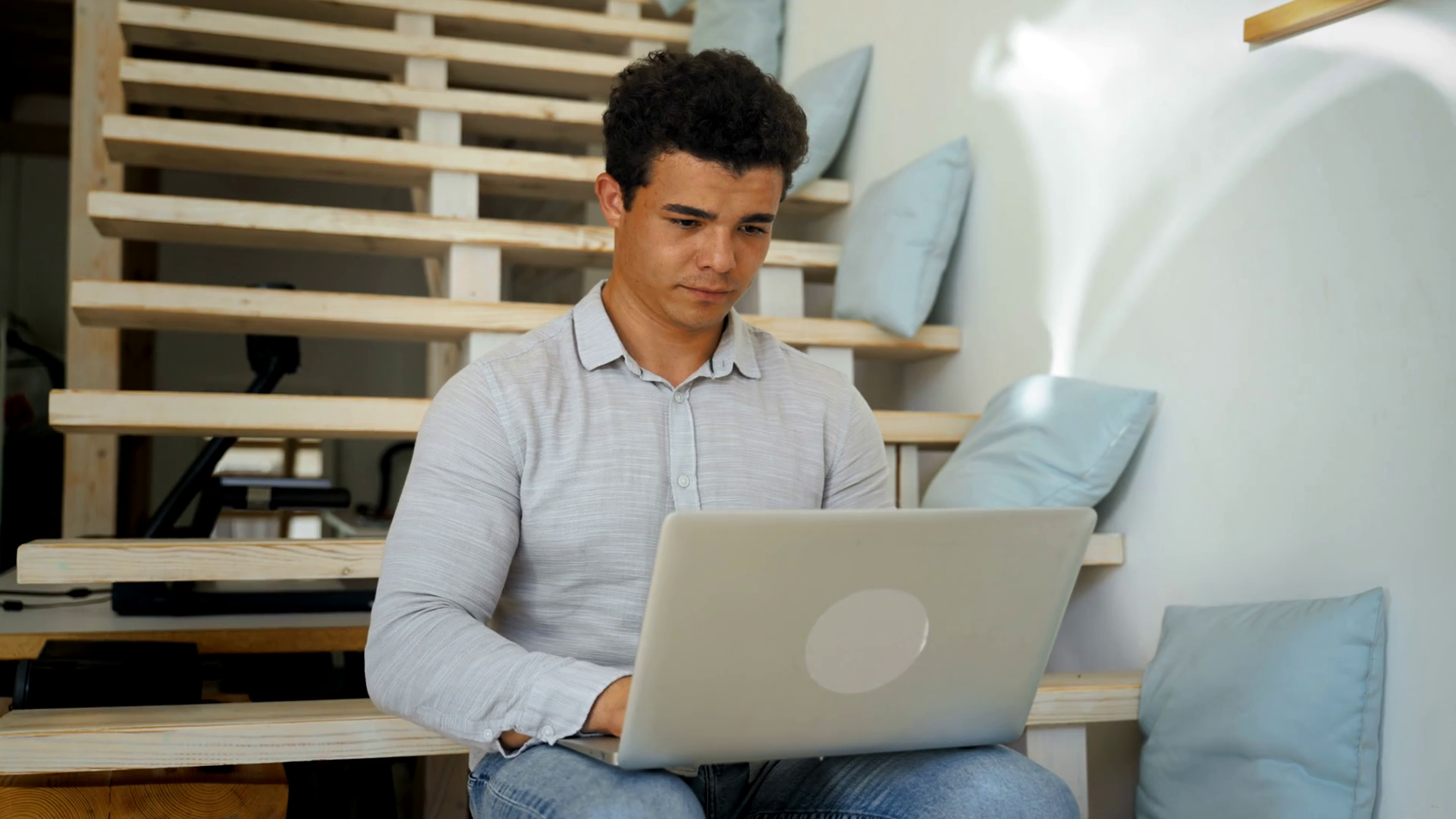 Concentrated Man Types Plan Of New Project Stock Footage SBV-347259266 ...