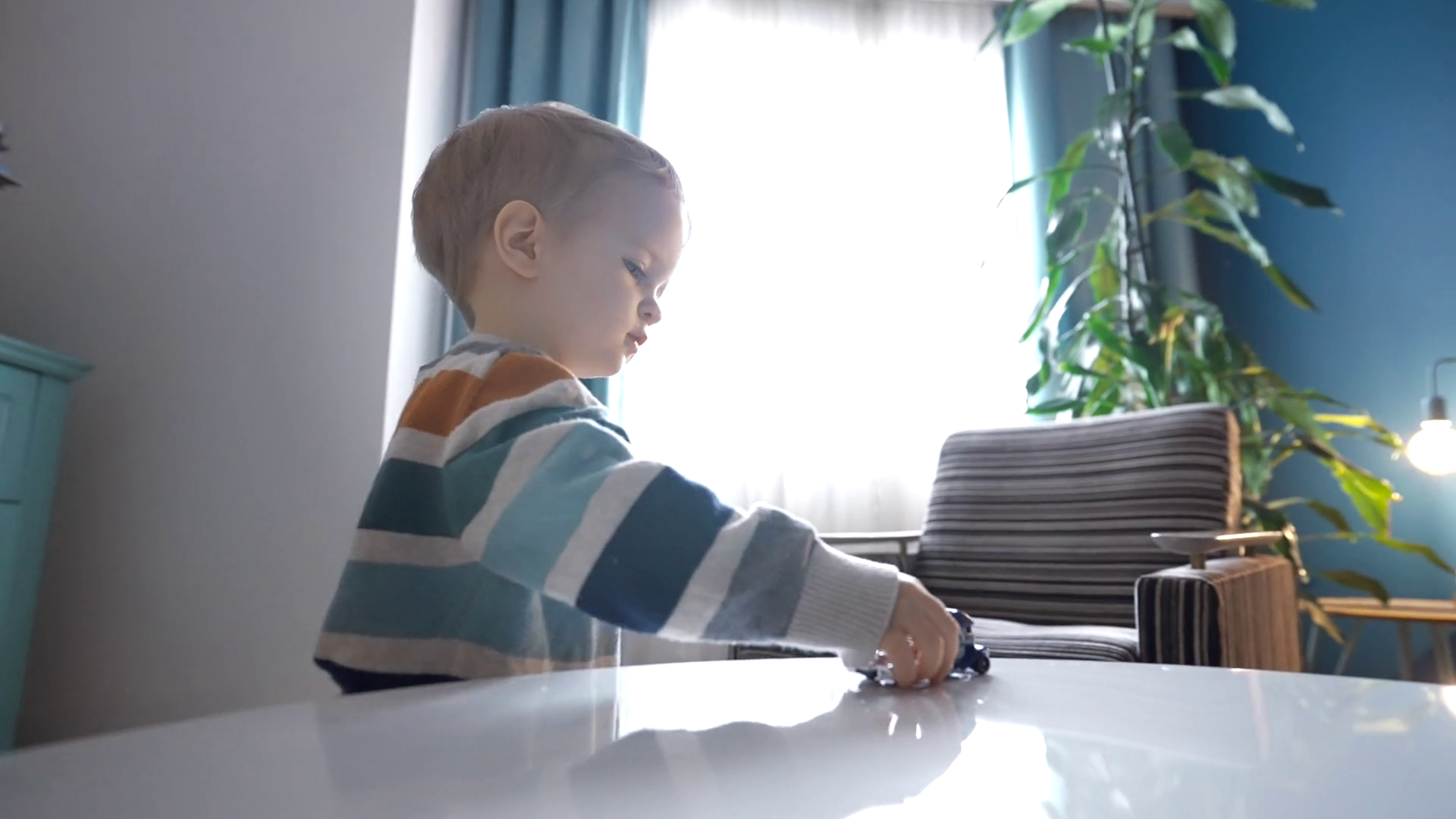 In Mesmerizing Light Contrasts Little Boy Stock Footage SBV-347713561 ...