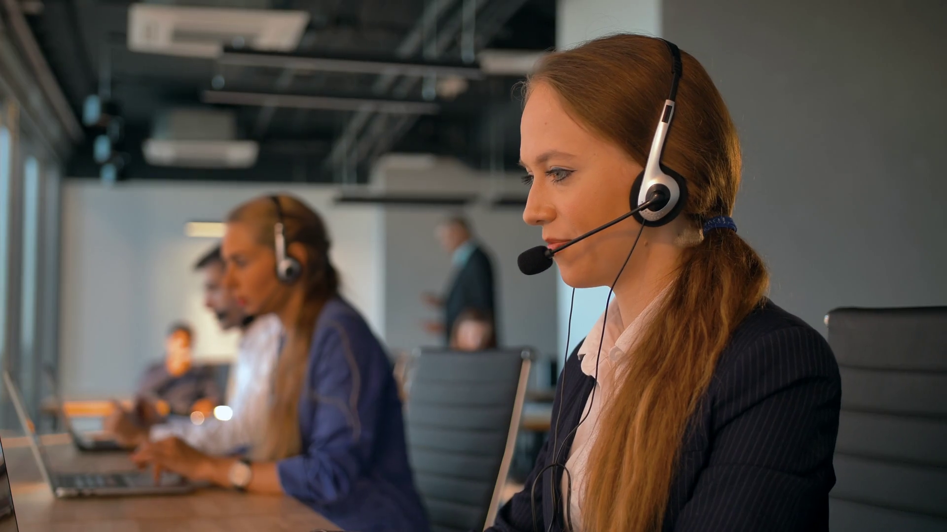 Call-center Employees Work In Deal Office Stock Footage SBV-338674454 ...