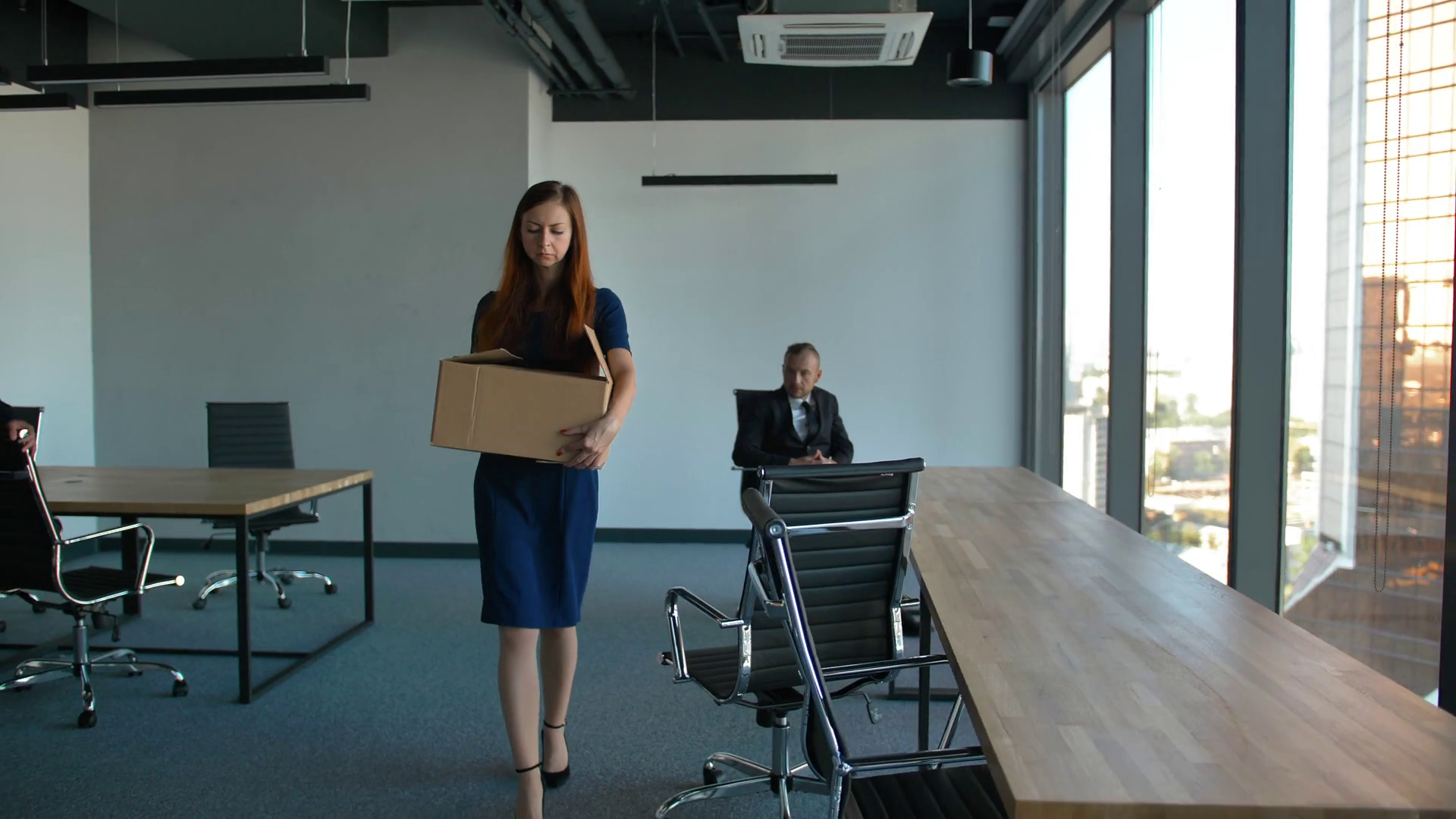 Sad Female Employee Leaving Office Being Stock Footage SBV-338674429 ...