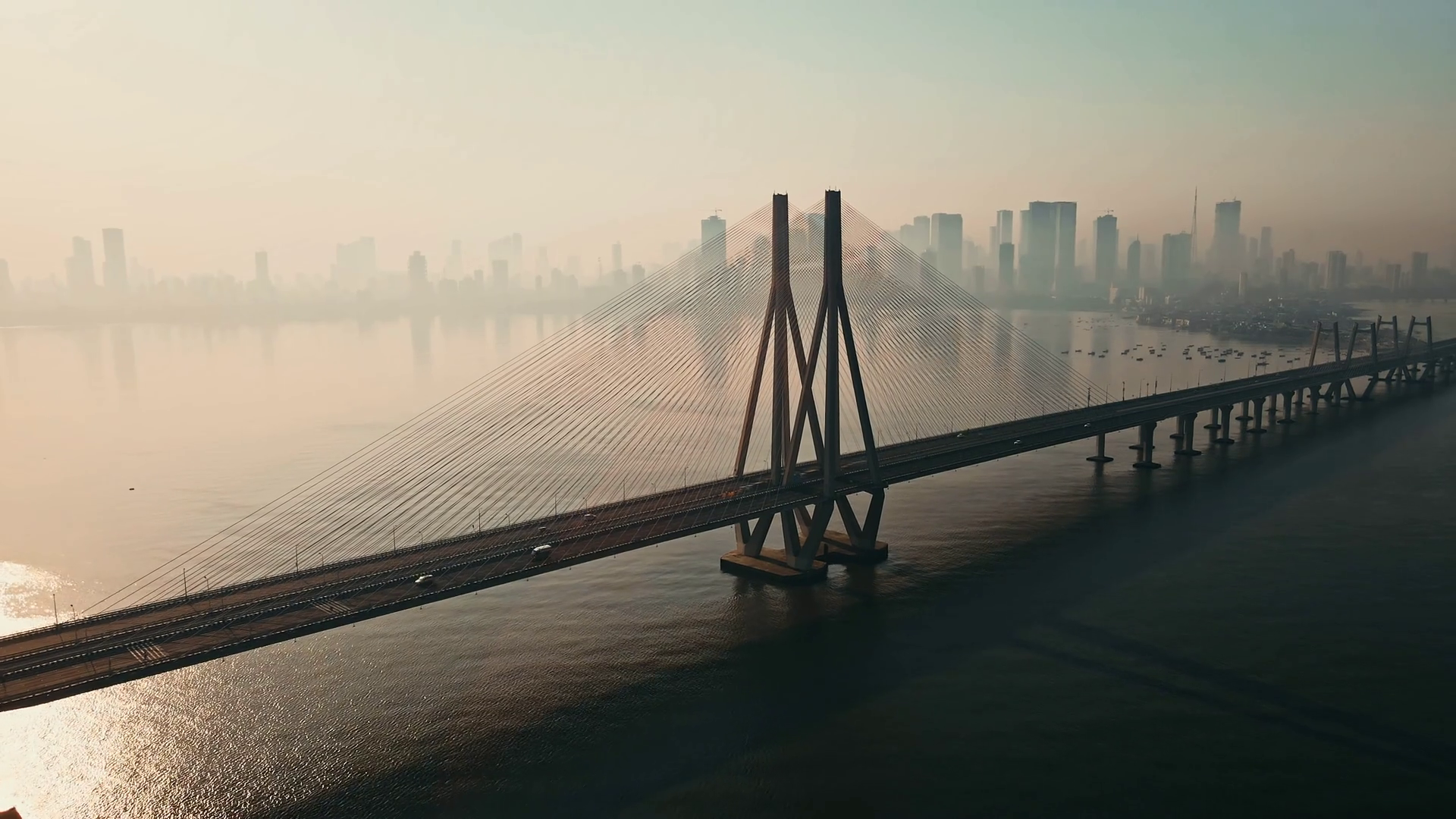 A Bird's Eye View Of Bandra-worli Sealink In Stock Footage SBV ...