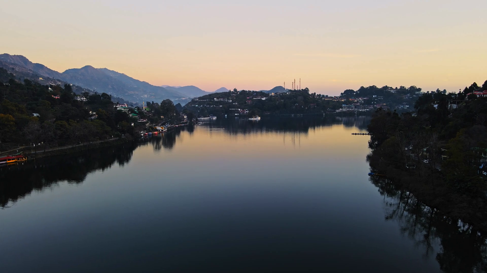Aerial View Of Bhimtal Lake In Nainital Stock Footage SBV-348696481 ...