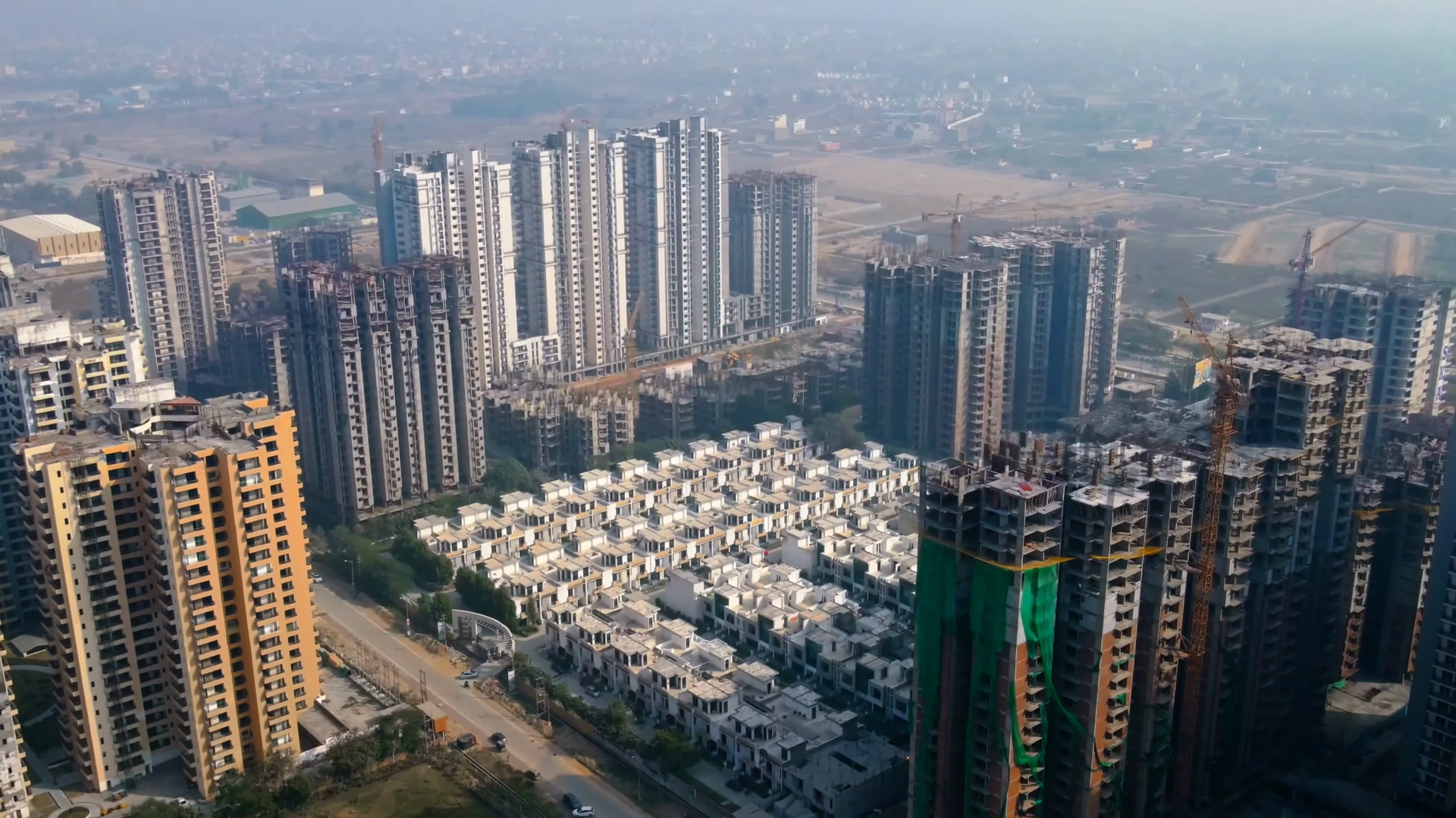 Aerial View Of Greater Noida City In Uttar Stock Footage SBV-348696302 ...