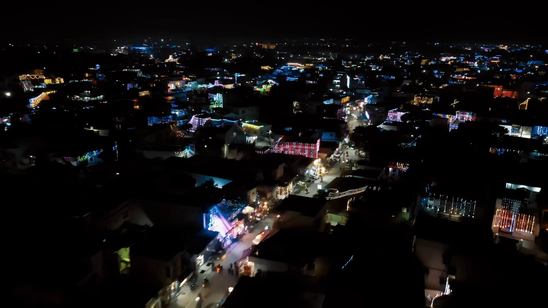 Aerial View Of Decoration Lights On Diwali Stock Footage SBV-348696380 ...