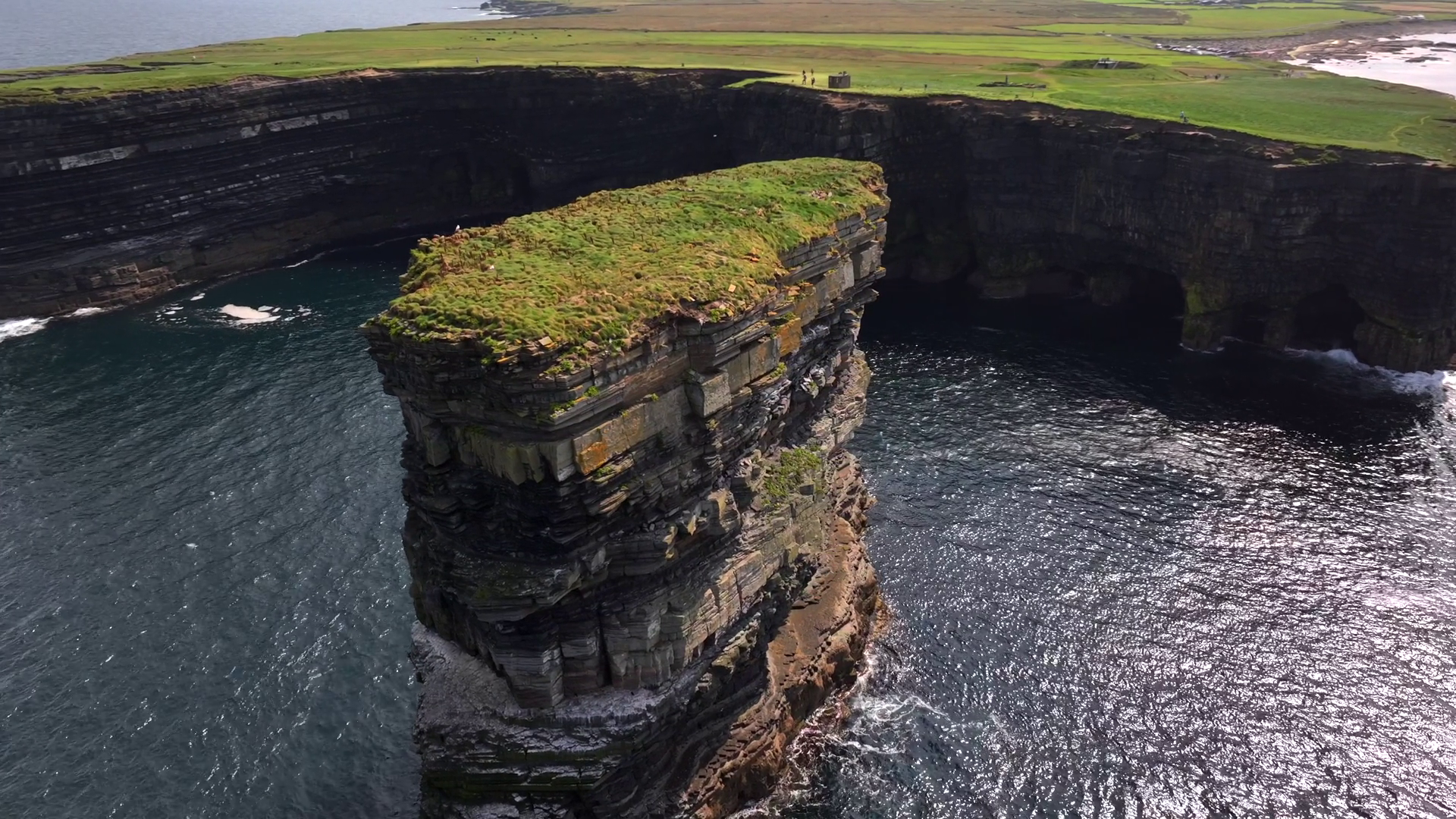 Downpatrick Head In Ireland At Sunny Day Stock Footage SBV-353325244 ...