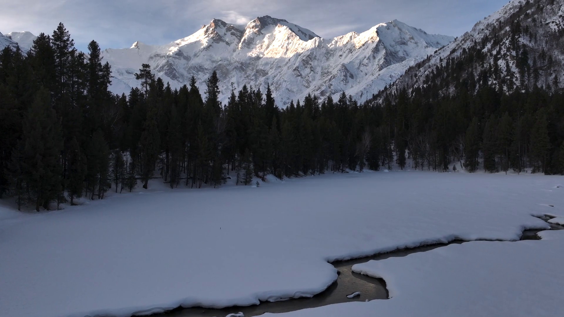 Snowy Nanga Parbat At Winter Sunrise View Stock Footage SBV-348960030 ...