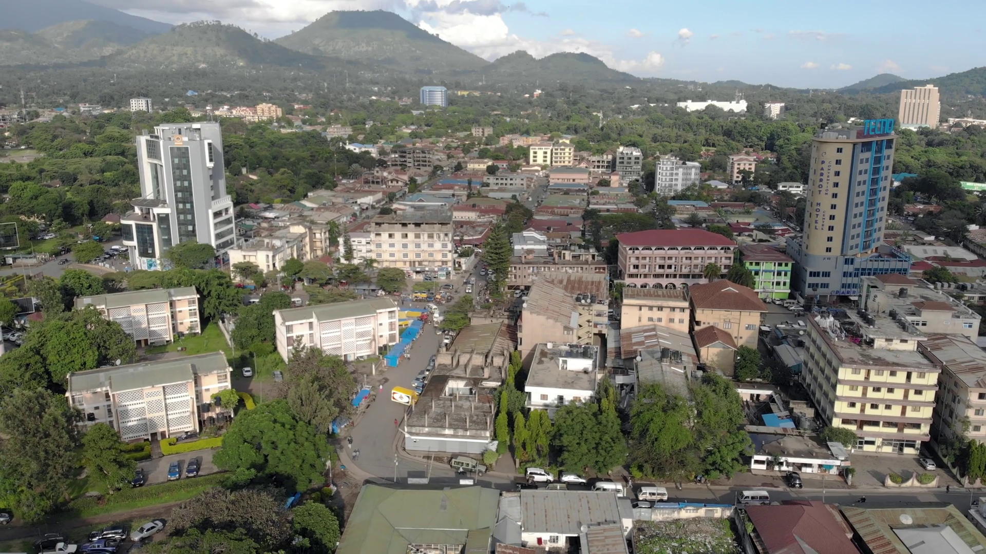 Aerial Close Flyby View Of City Of Arusha Stock Footage SBV-338602866 ...