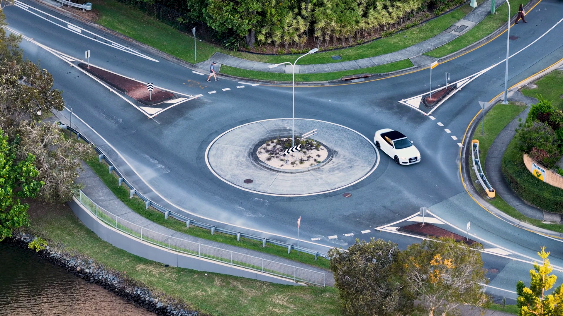 Aerial View Of Roundabout In Gold Coast Stock Footage SBV-352544447 ...