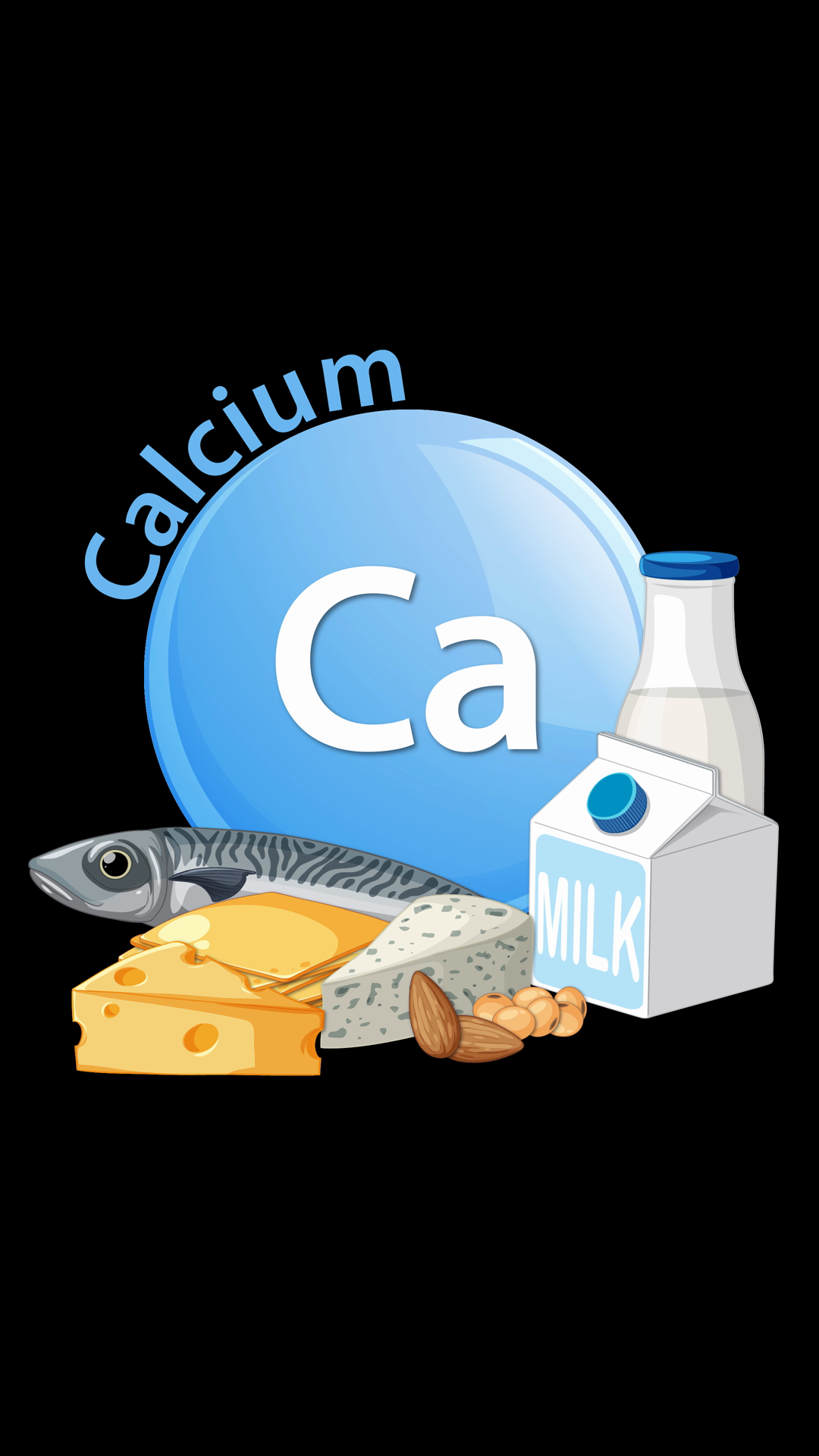 Calcium Symbol With Food Sources Animation Stock Footage SBV-353054859 ...