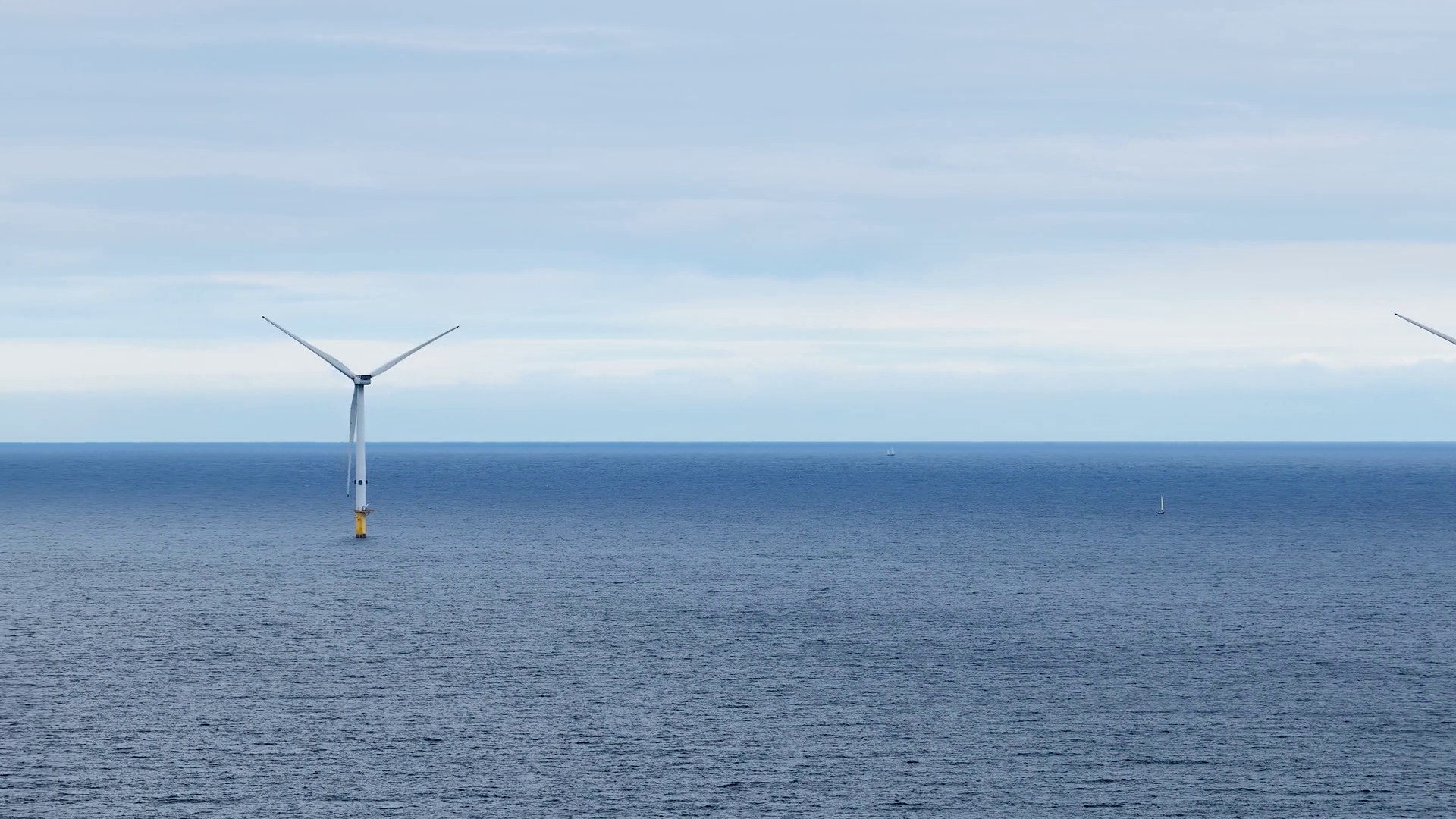 Offshore Wind Turbines Rotating In Calm Stock Footage SBV-352660405 ...