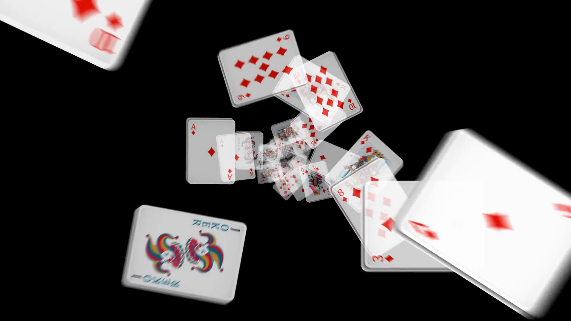 Playing Cards Tumbling In Slow Motion On Stock Footage SBV-352589591 ...