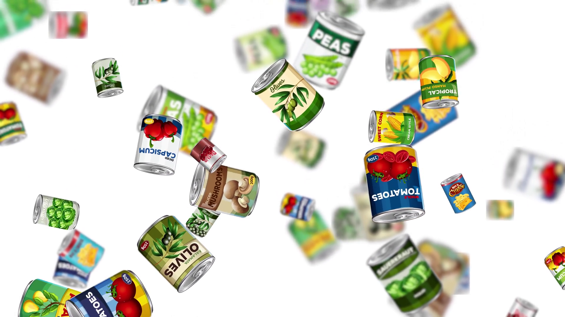 Cans Falling In Colorful Chaos Stock Footage SBV-352274450 - Storyblocks