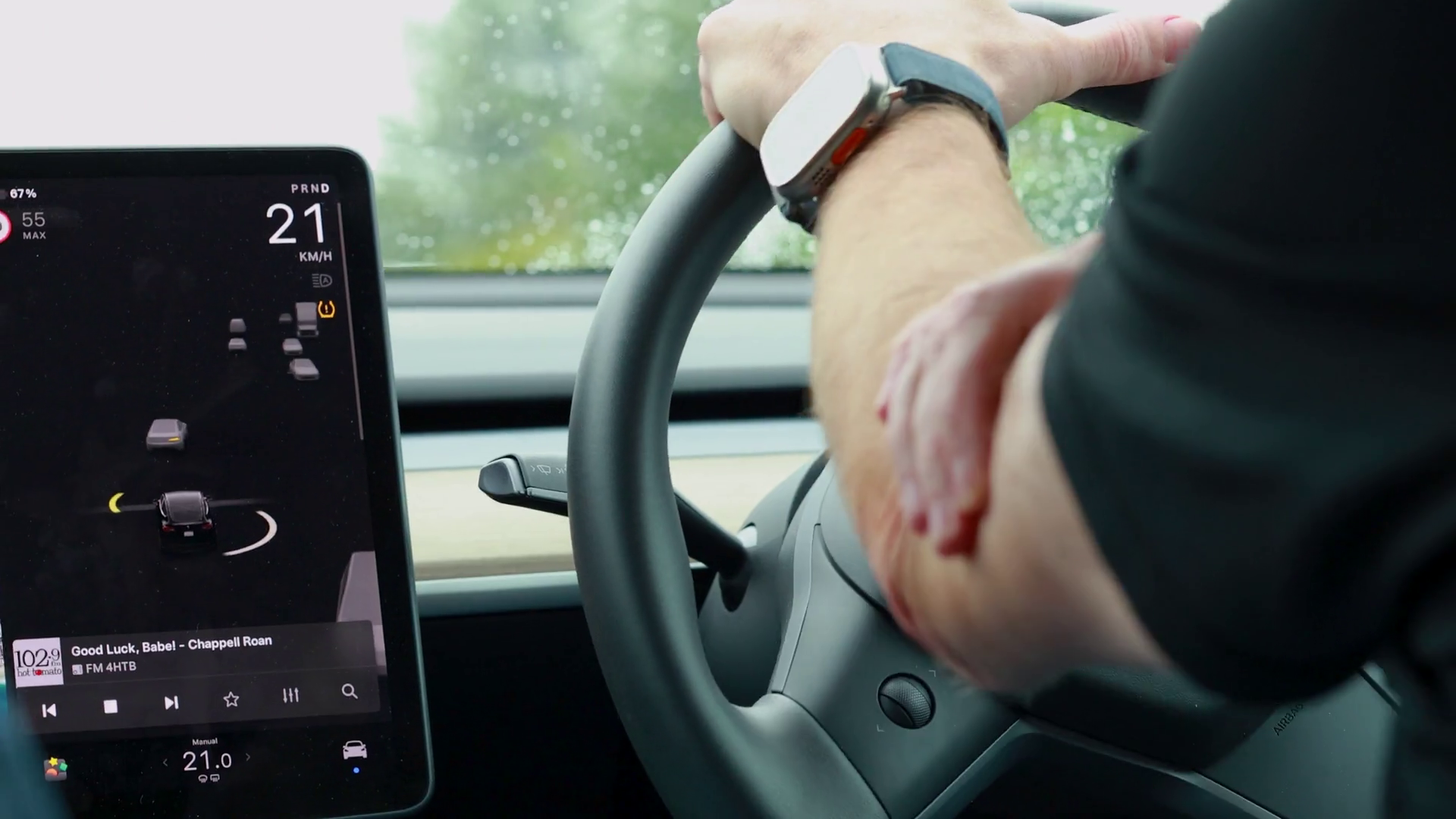Electric Car Driver Navigates With On-screen Stock Footage SBV ...