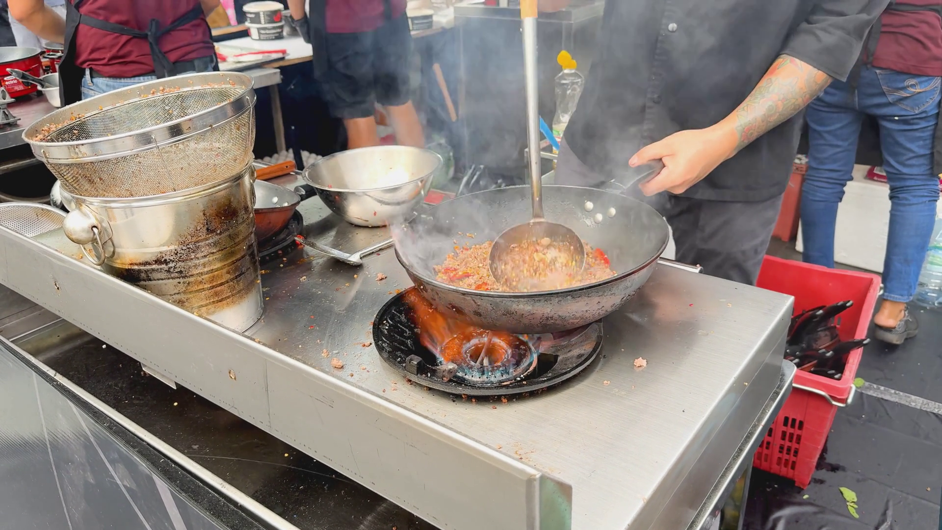 Street Food Cooking In Bangkok Market Stock Footage SBV-352702776 ...