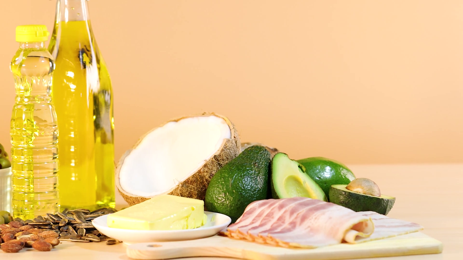 Assorted Healthy Fats Oils Display Stock Footage SBV-352536131 ...