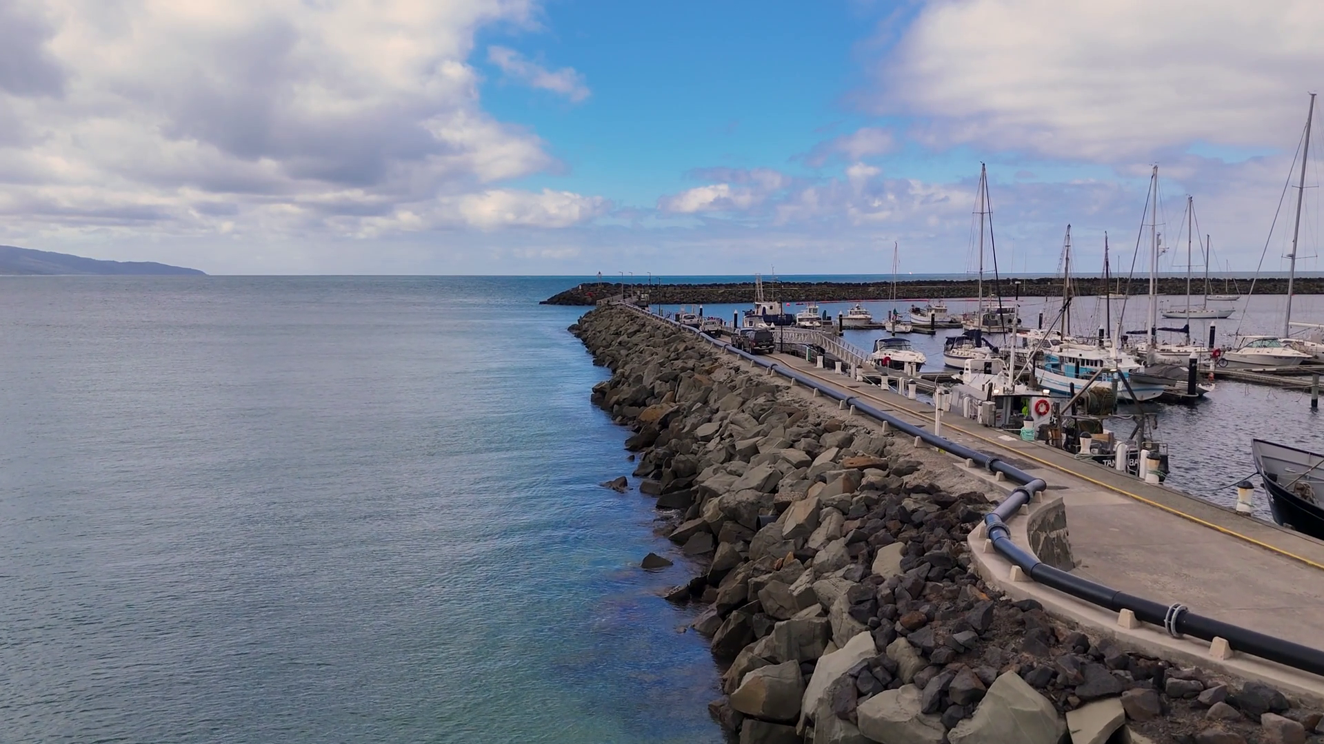 Aerial View Of Apollo Bay Harbour Jetty Stock Footage SBV-352342061 ...