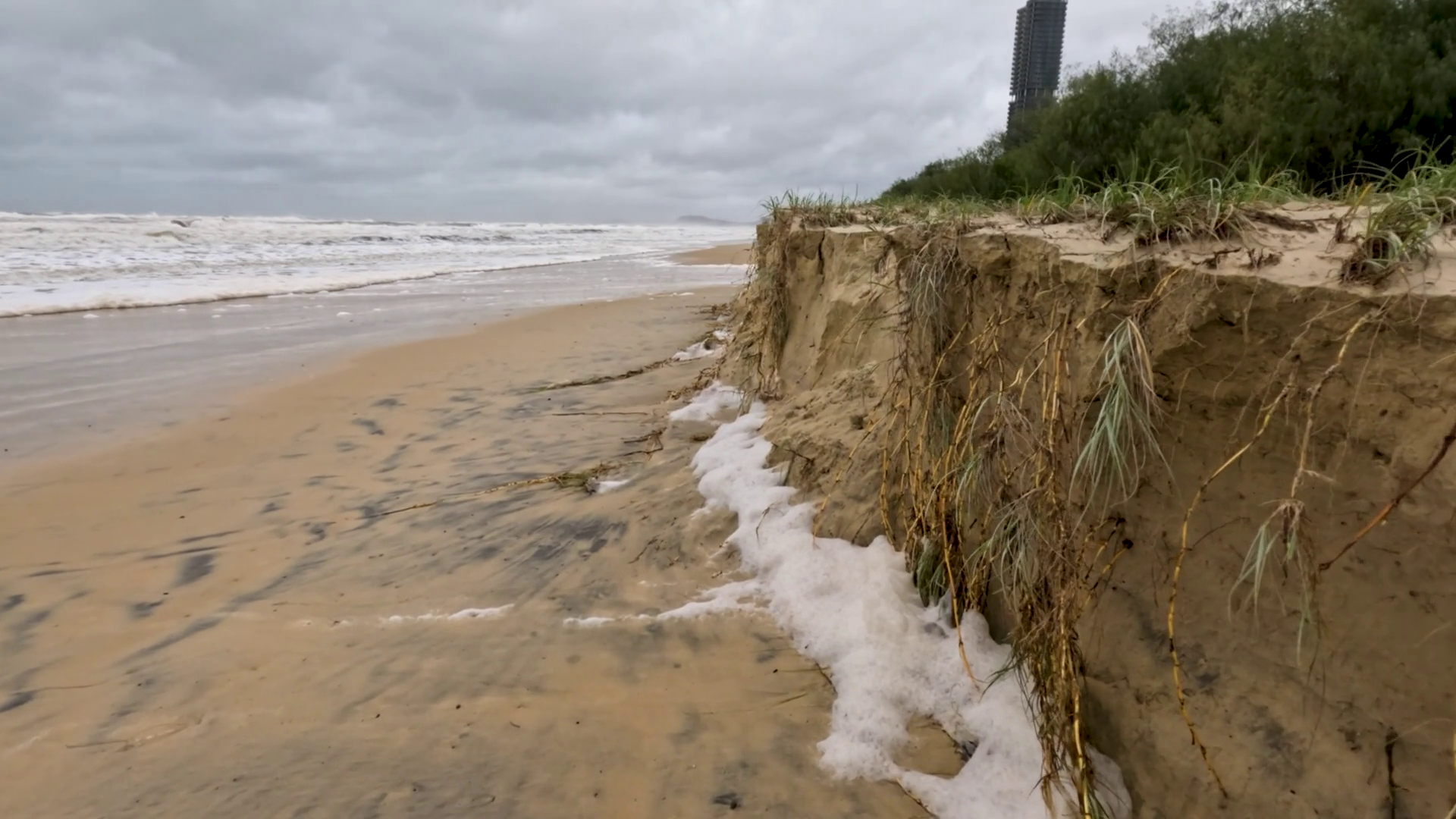 Coastal Erosion During Cyclone Alfred Stock Footage SBV-352530906 ...