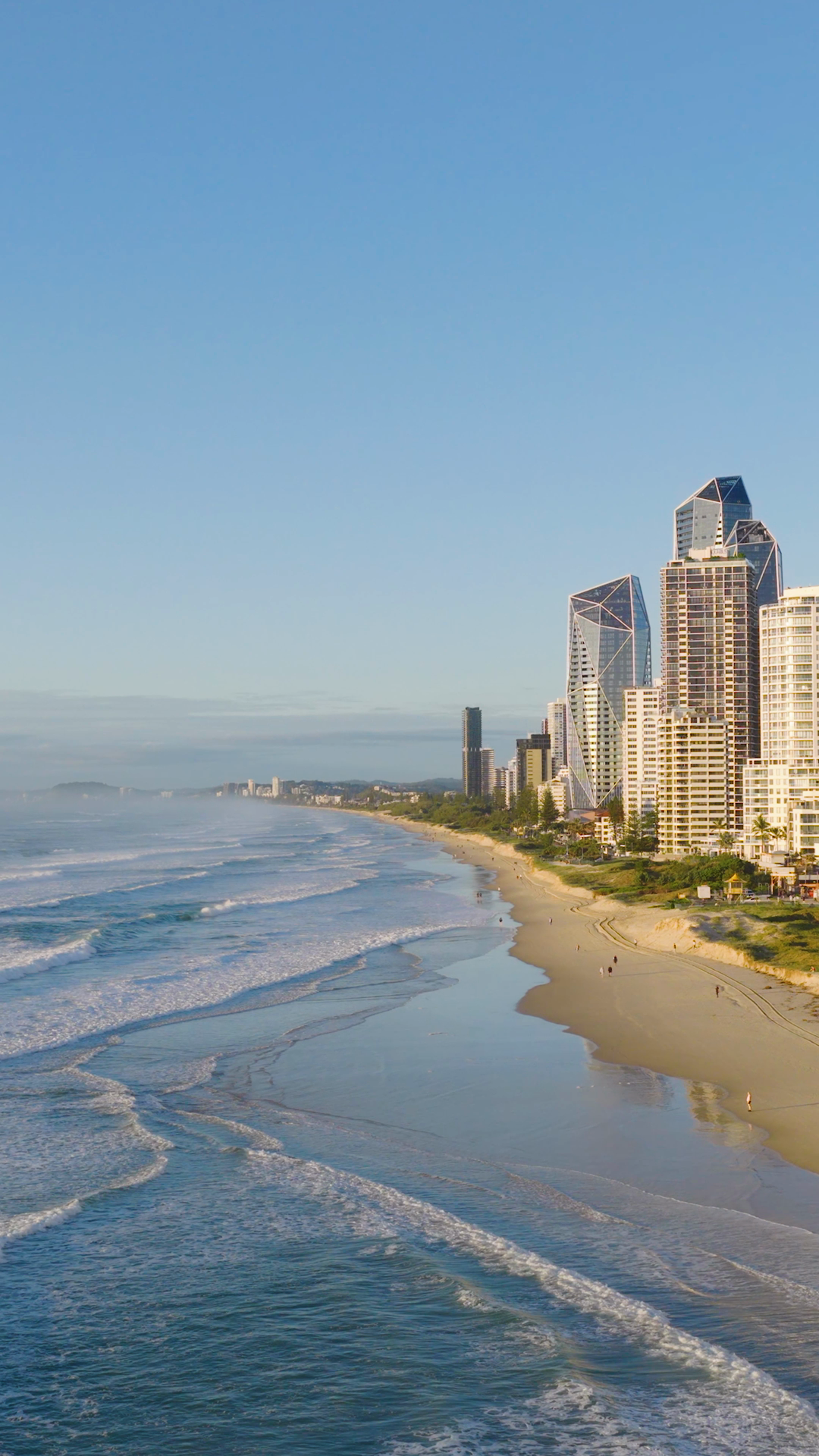 Aerial View Of Gold Coast Beachfront Skyline Stock Footage SBV ...