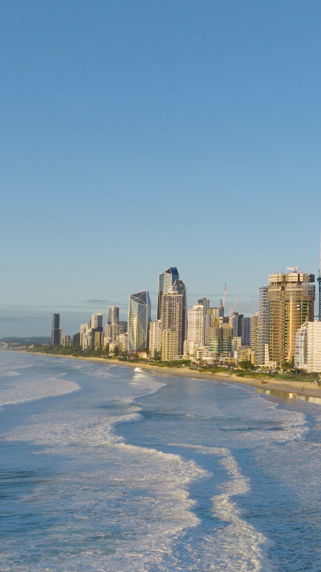 Aerial View Of Gold Coast Beachfront Skyline Stock Footage SBV ...