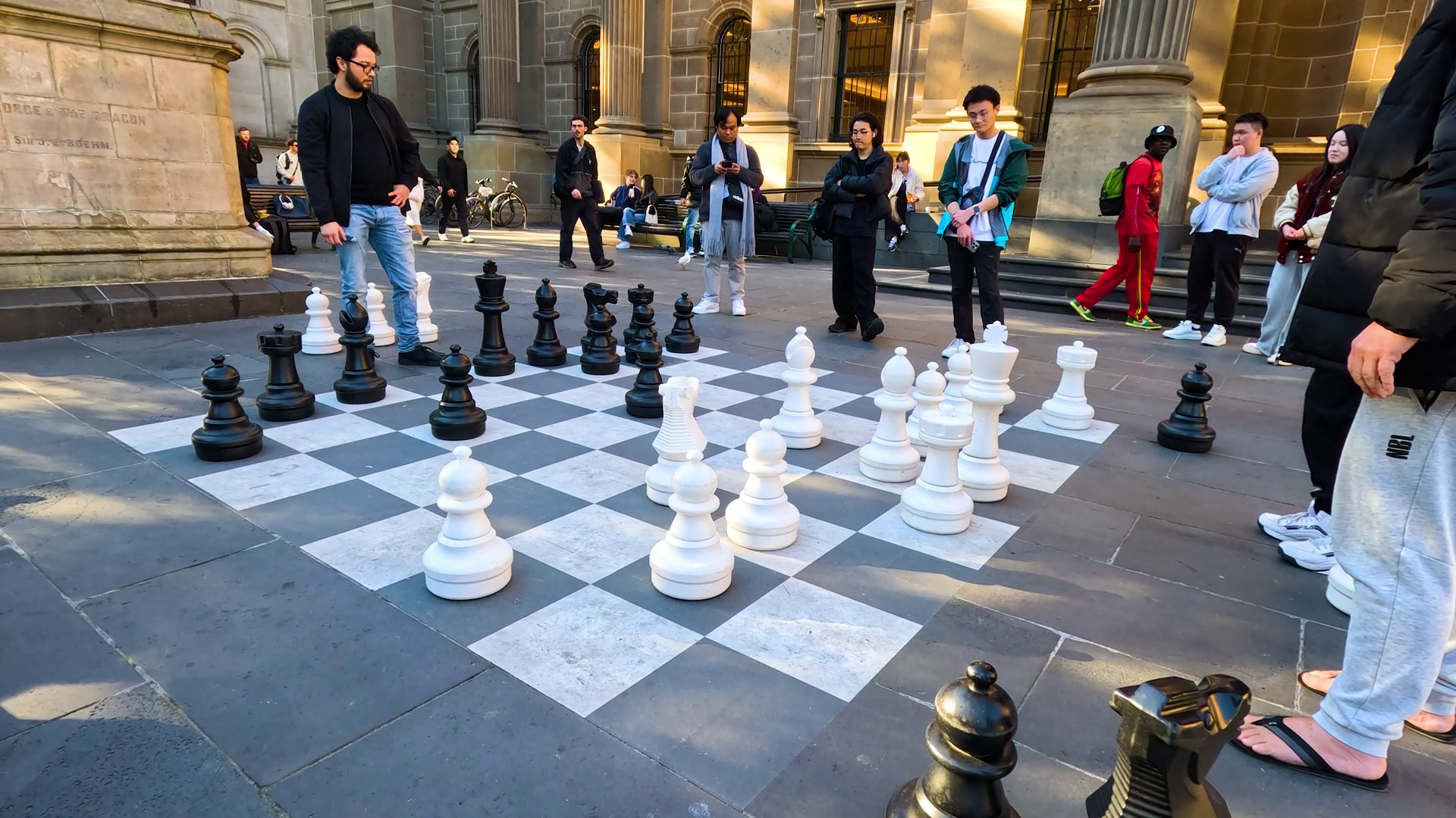 Playing Giant Chess In Melbourne Stock Footage SBV-352558308 - Storyblocks