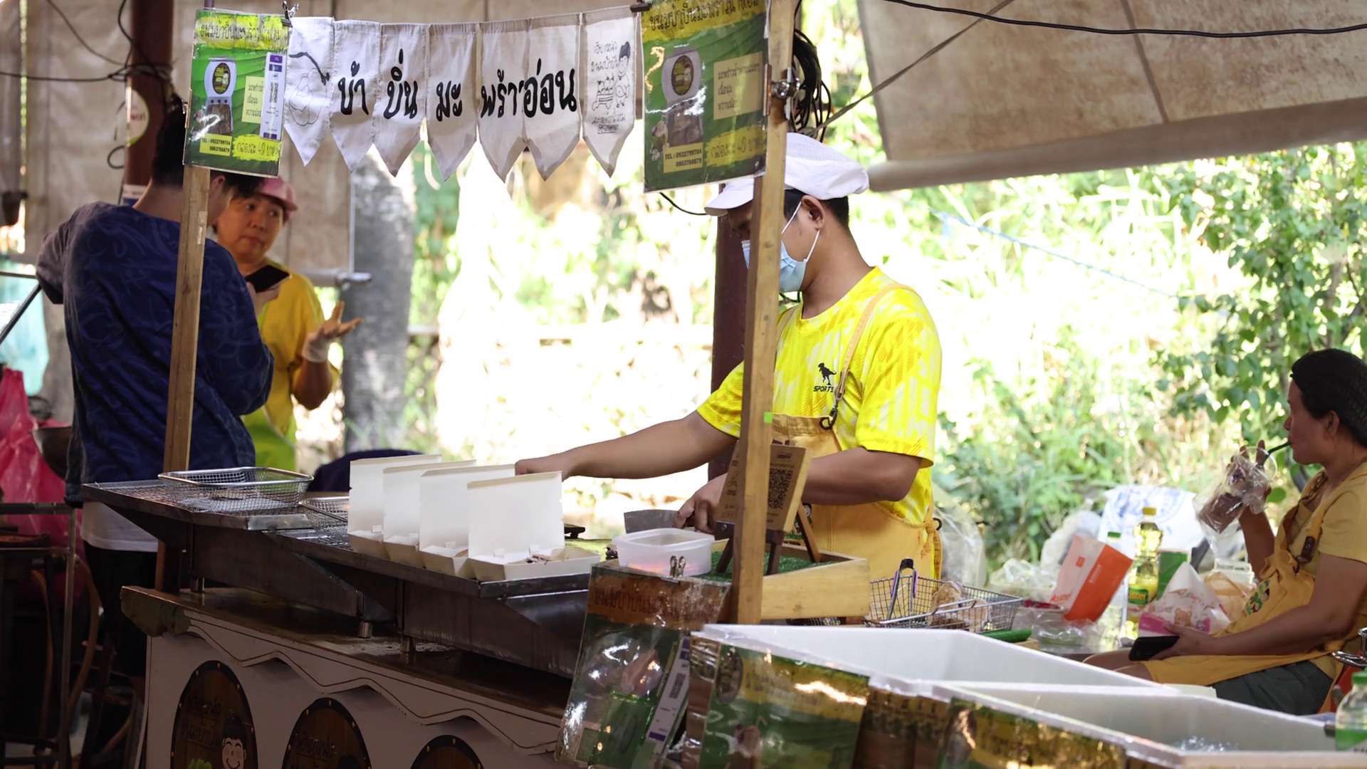 Outdoor Food Stall Service Stock Footage SBV-352398163 - Storyblocks