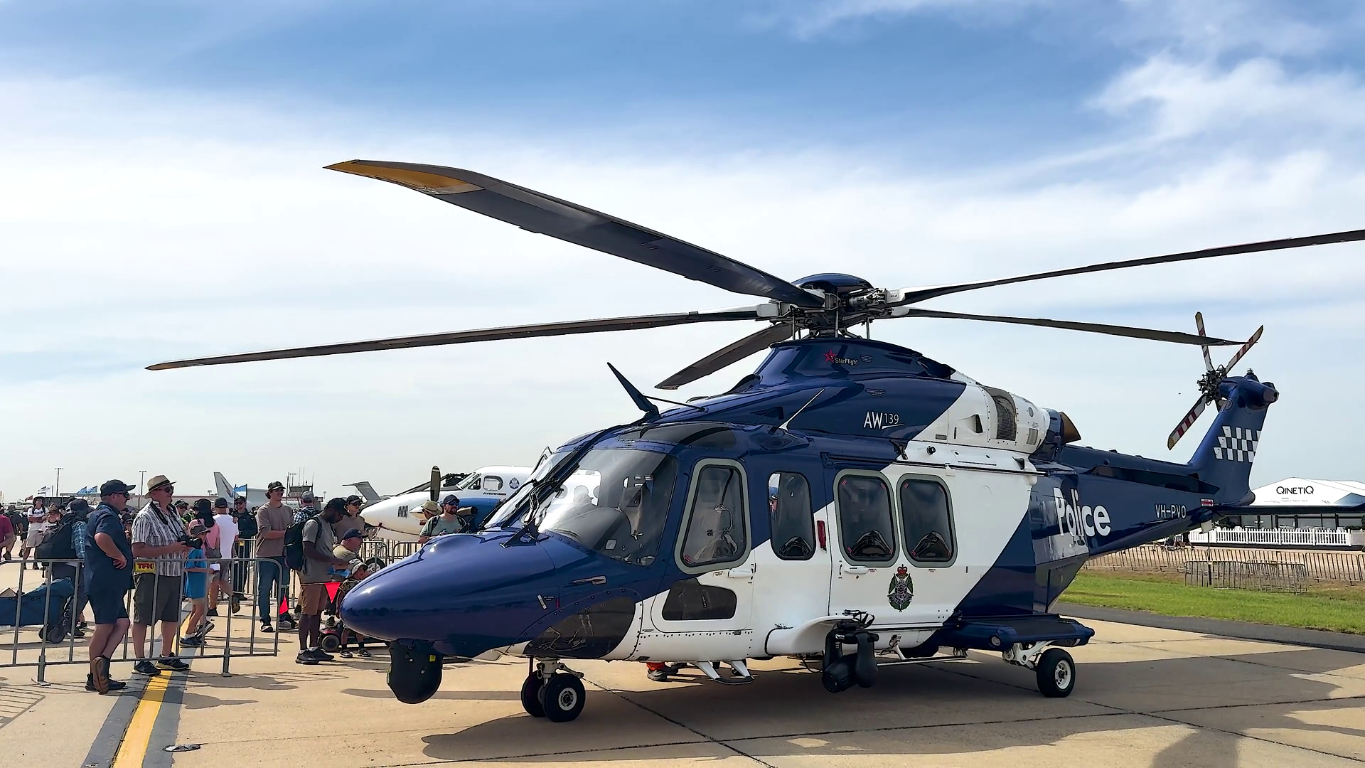 Victoria Police Helicopter At Avalon Airshow Stock Footage SBV ...