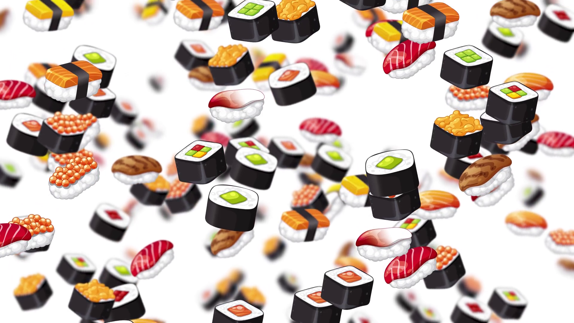 Sushi Rain: Culinary Downpour Stock Footage SBV-352700907 - Storyblocks