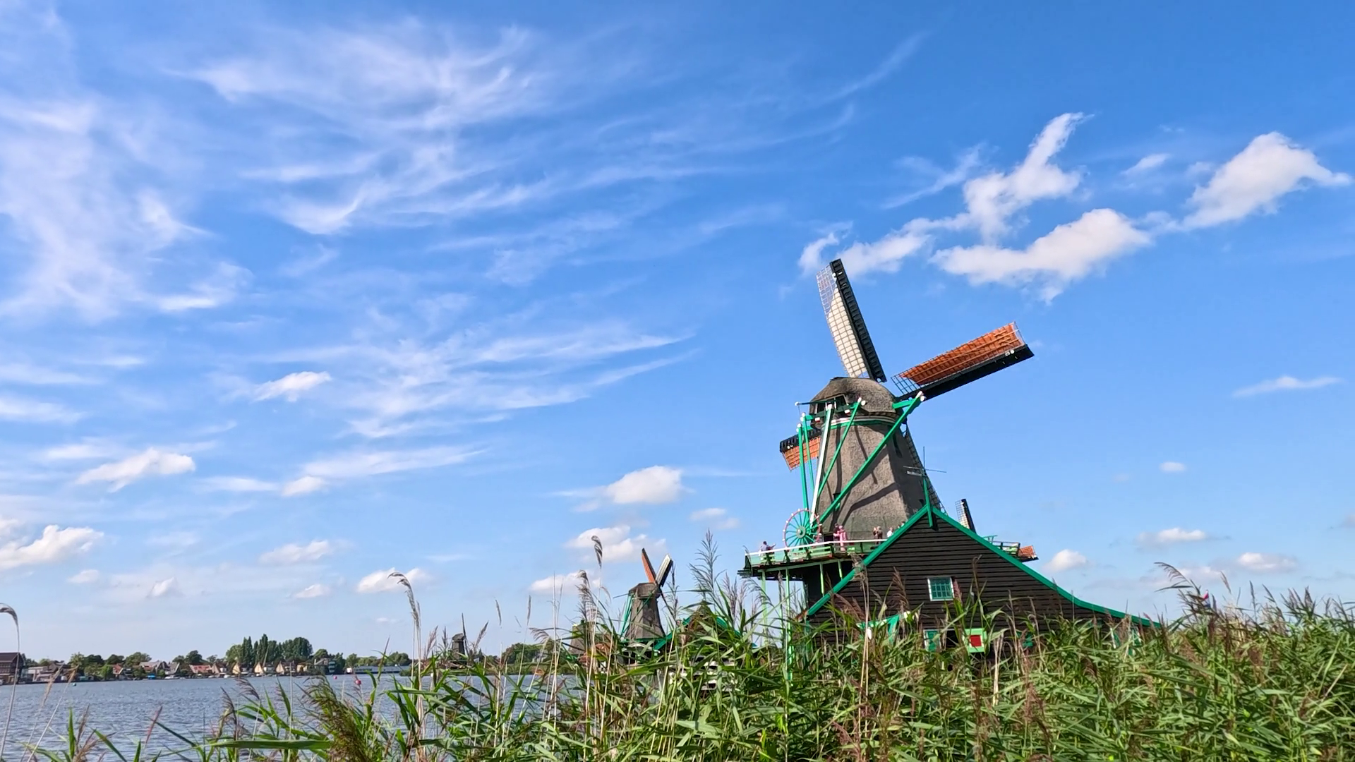 Traditional Dutch Windmill Rotating Beside Stock Footage SBV-353451211 ...