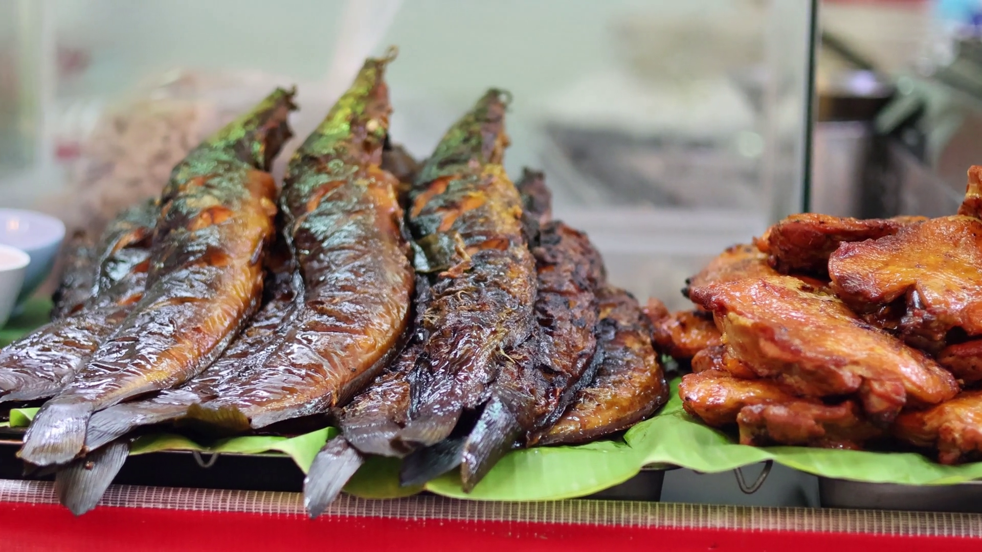 Delicious Grilled Fish Chicken Feast Stock Footage SBV-352667306 ...