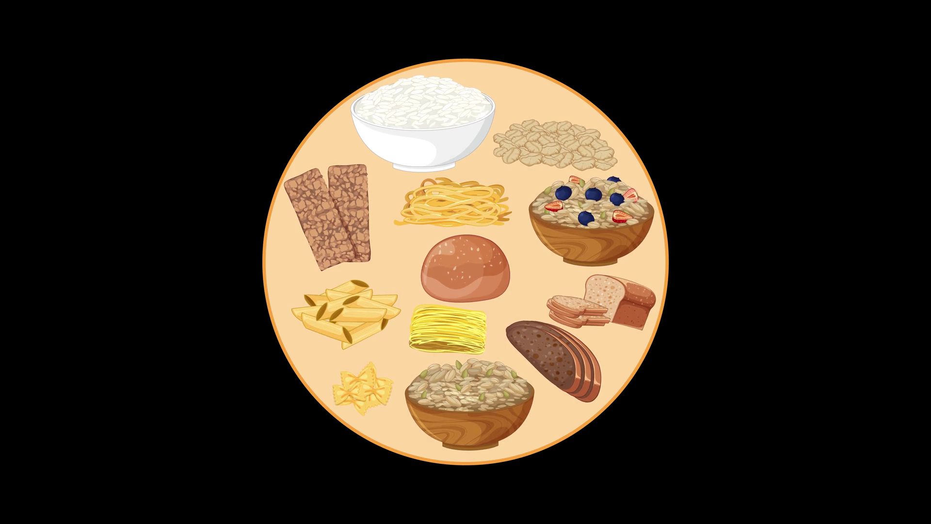 Carbohydrate-rich Foods Forming Complete Stock Footage SBV-352741684 ...