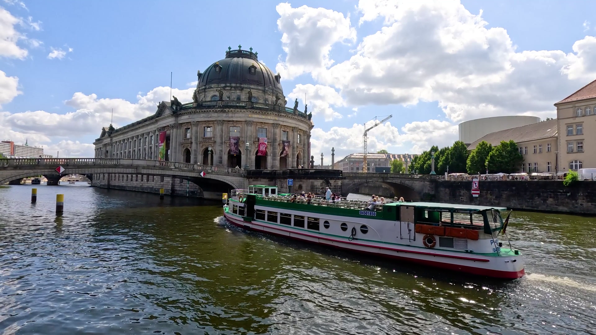 Tour Boat Passing Historic Museum On Spree Stock Footage SBV-352648616 ...