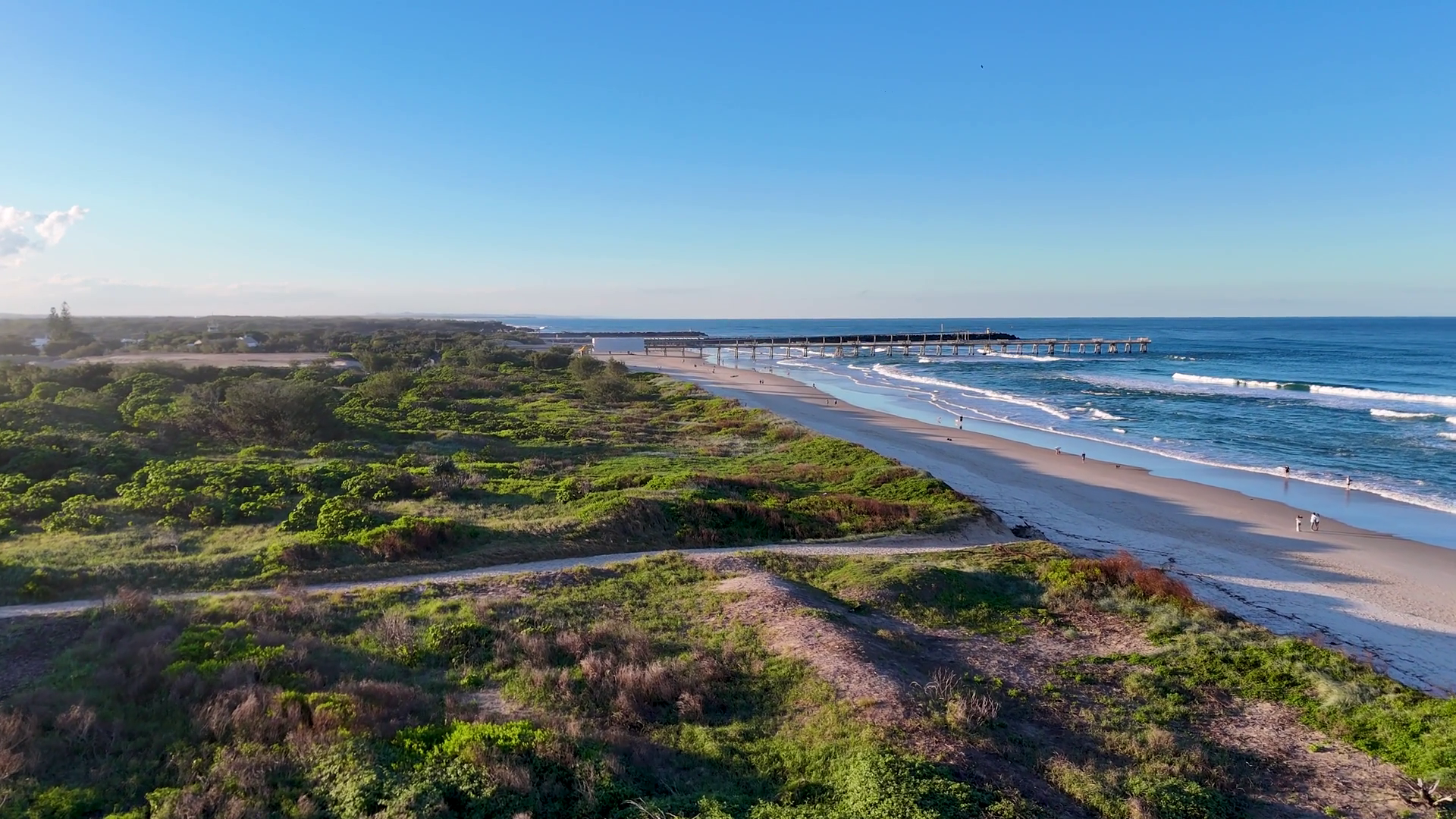 Aerial View Of Gold Coast Beach Seaway Stock Footage SBV-352419367 ...