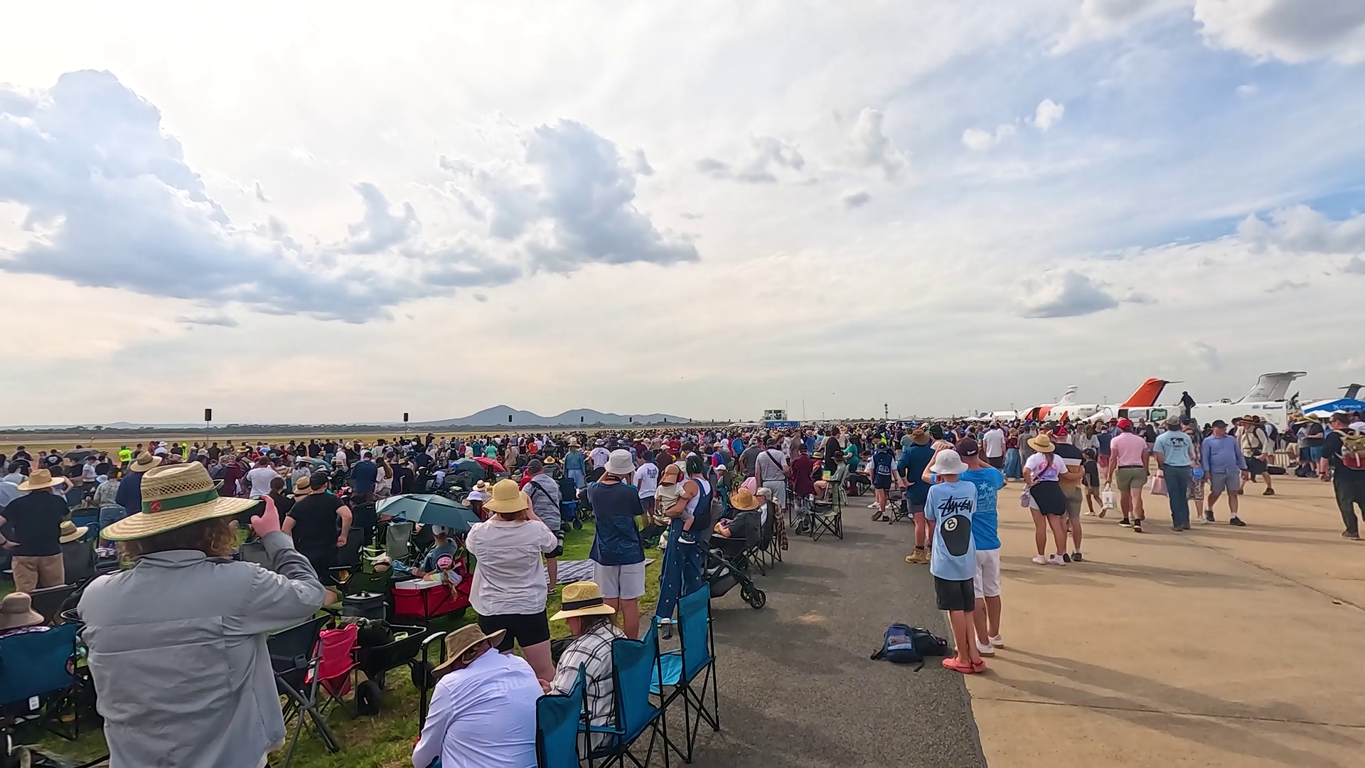 Crowd Enjoys Airshow At Geelong Victoria Stock Footage SBV-352503628 ...
